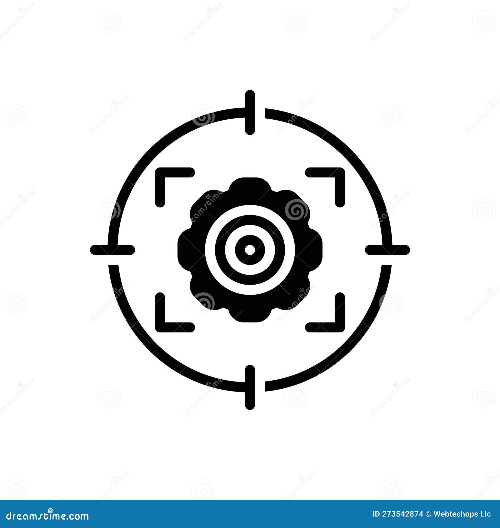 Black Solid Icon for Scope, Target and Crosshair Stock Vector ...