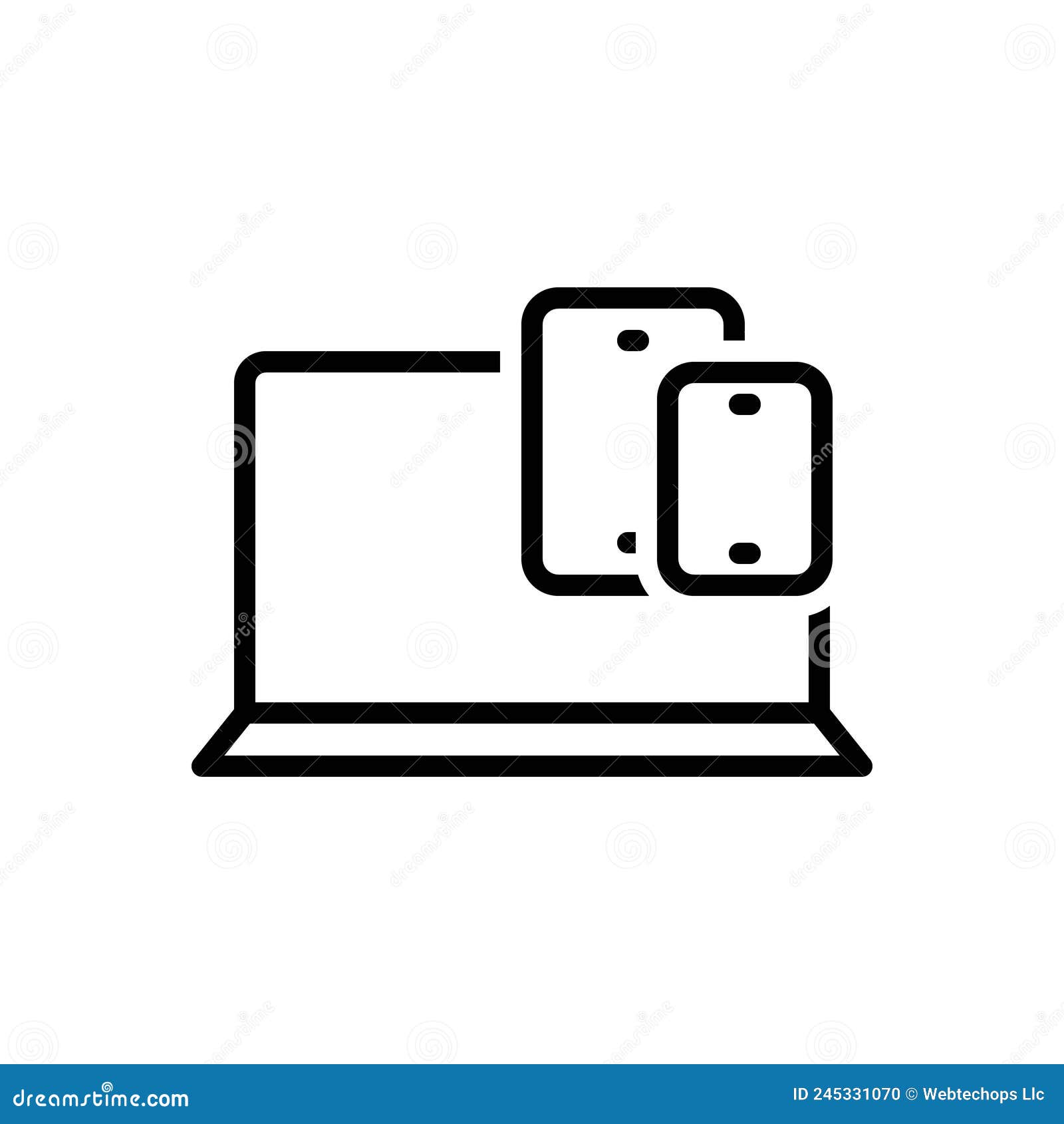 Black Line Icon for Screening, Devices and Laptop Stock Vector ...