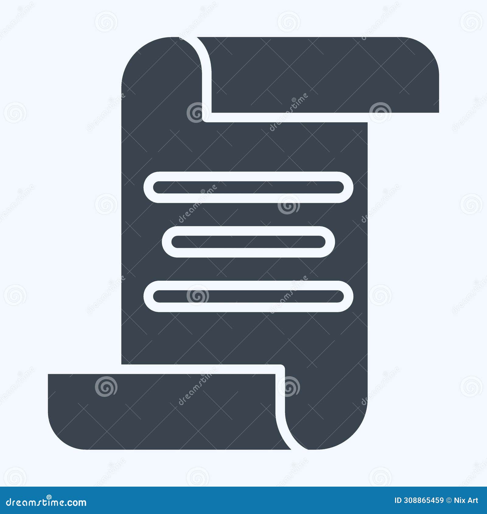 Icon Scroll. Related To Post Office Symbol. Glyph Style. Simple Design ...