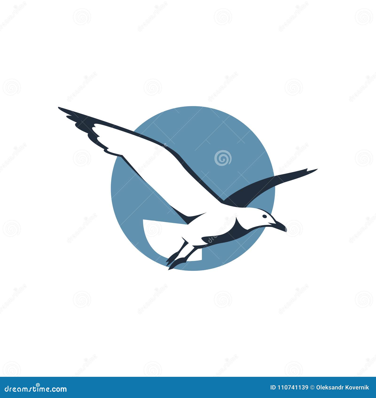 Icon with seagull stock vector. Illustration of ocean - 110741139