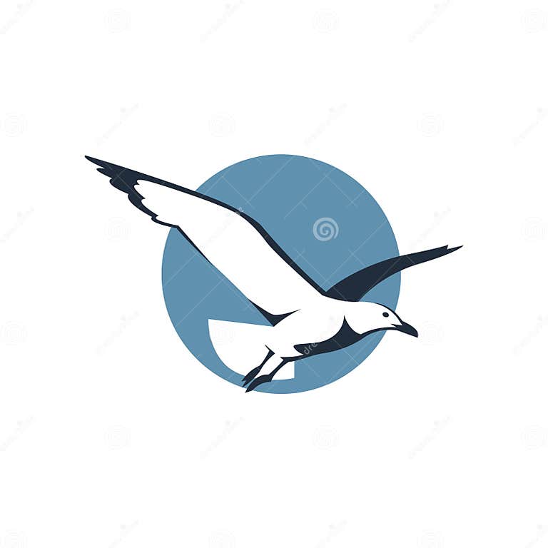 Icon with seagull stock vector. Illustration of ocean - 110741139
