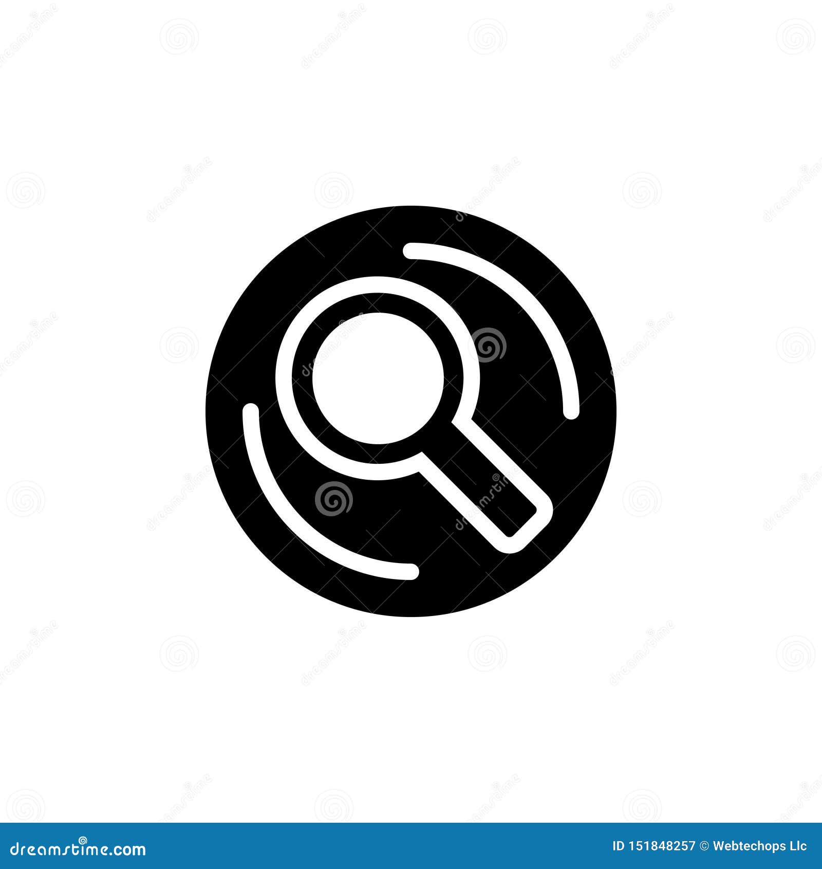 Black Solid Icon for Search, Information and Glass Stock Illustration ...