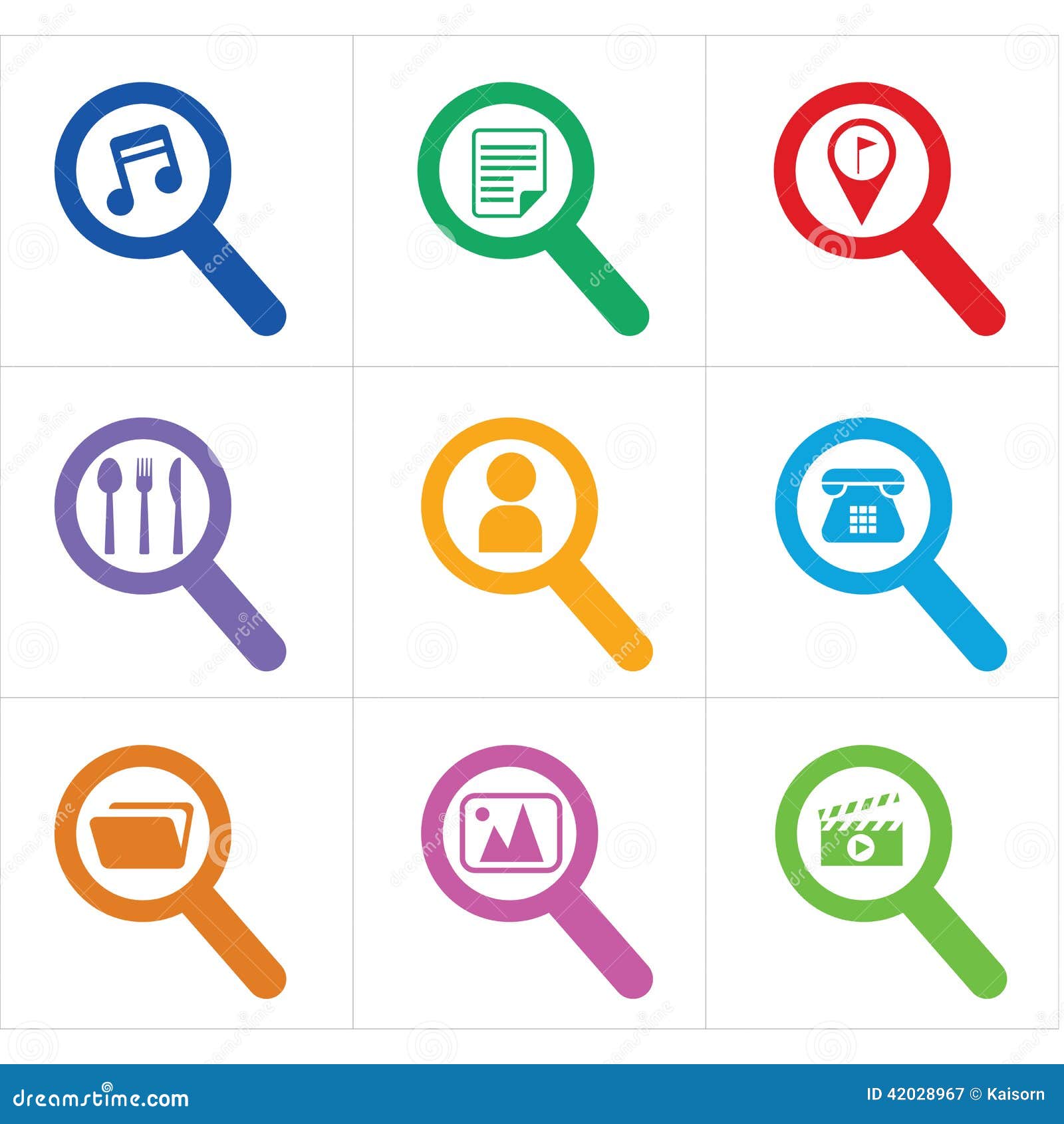 Icon Search Cartoon Vector | CartoonDealer.com #42028967