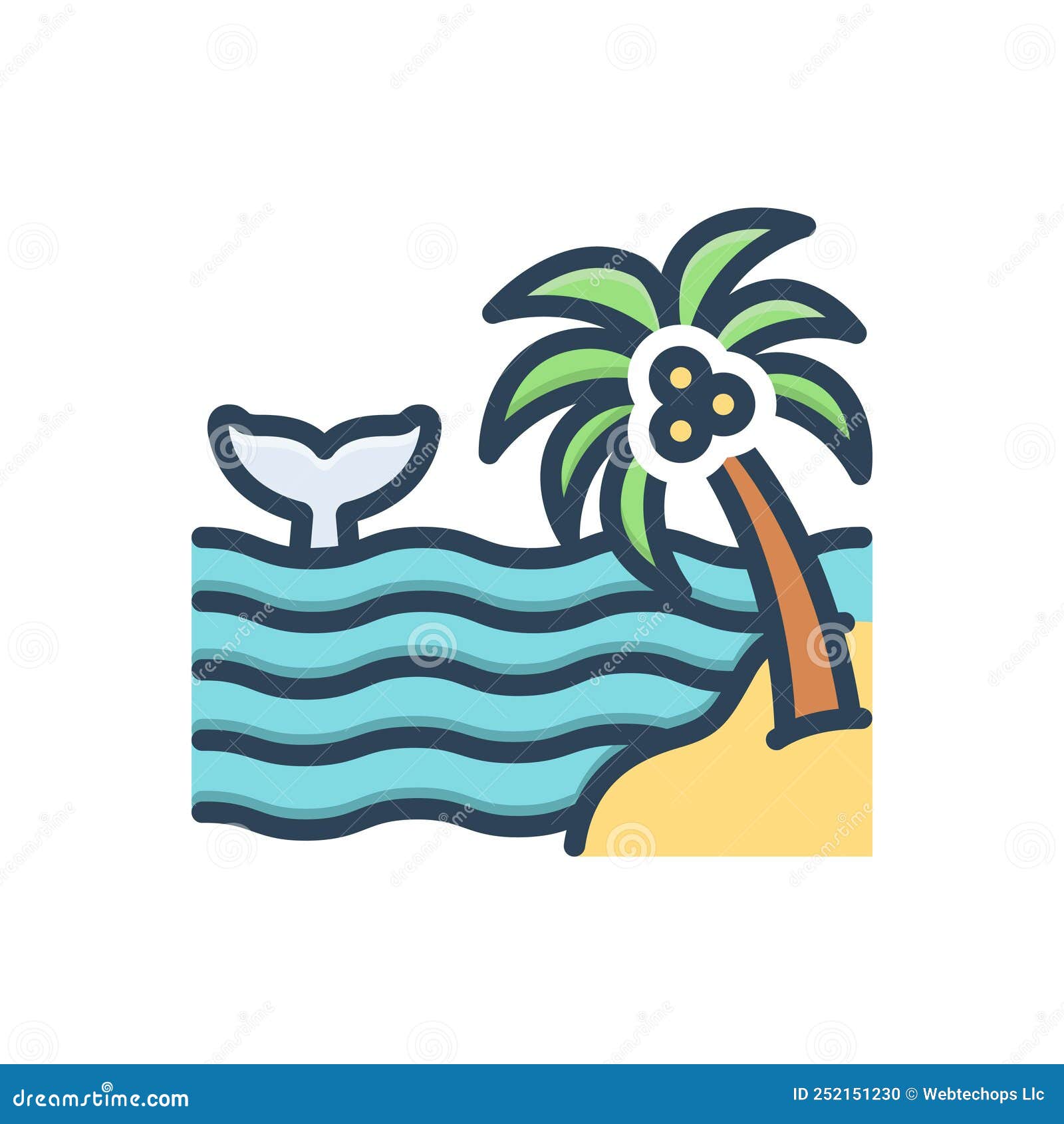 Color Illustration Icon for Seas, Coast and Seaboard Stock Vector ...