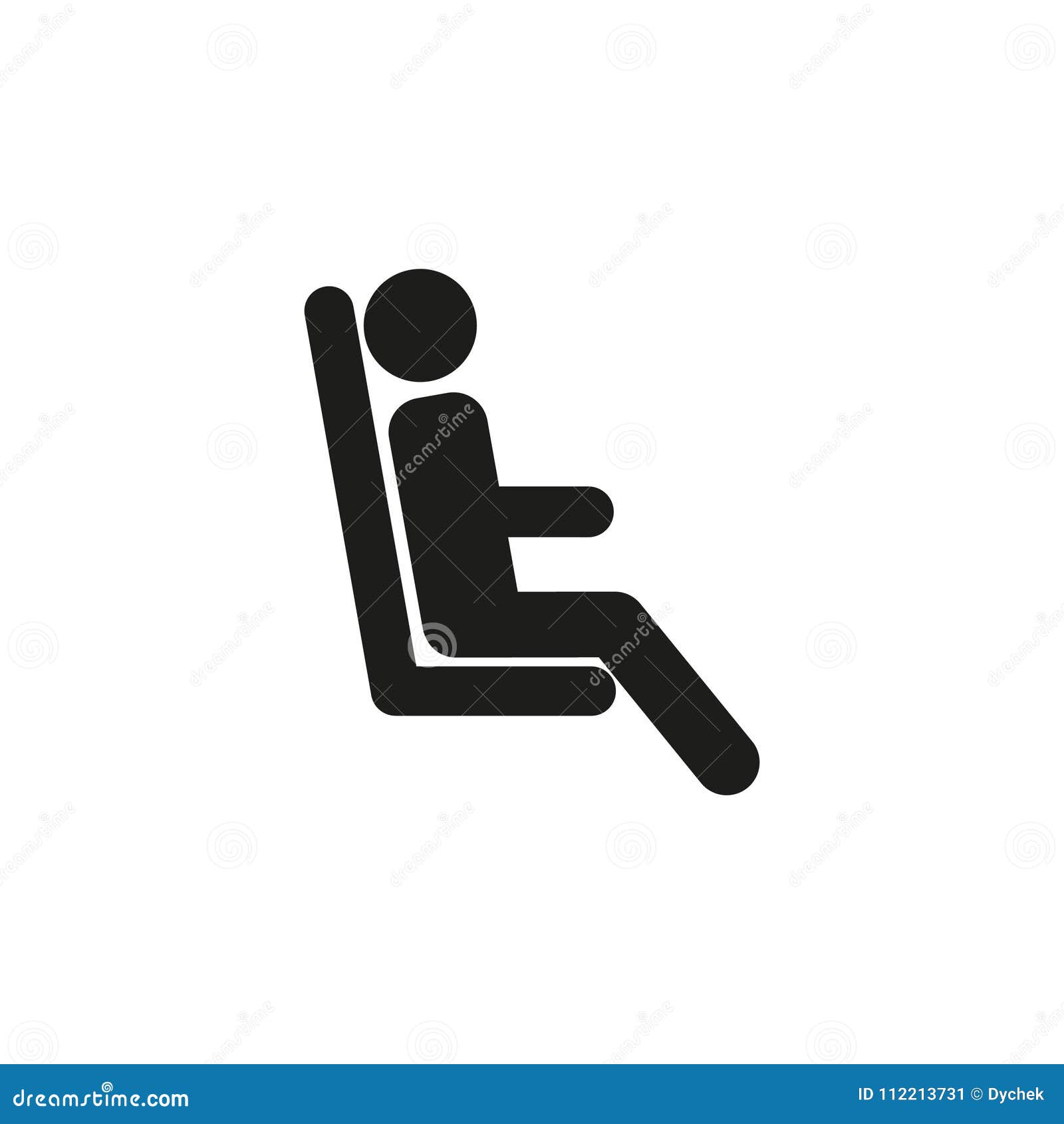 Icon of a seated person. stock vector. Illustration of office - 112213731