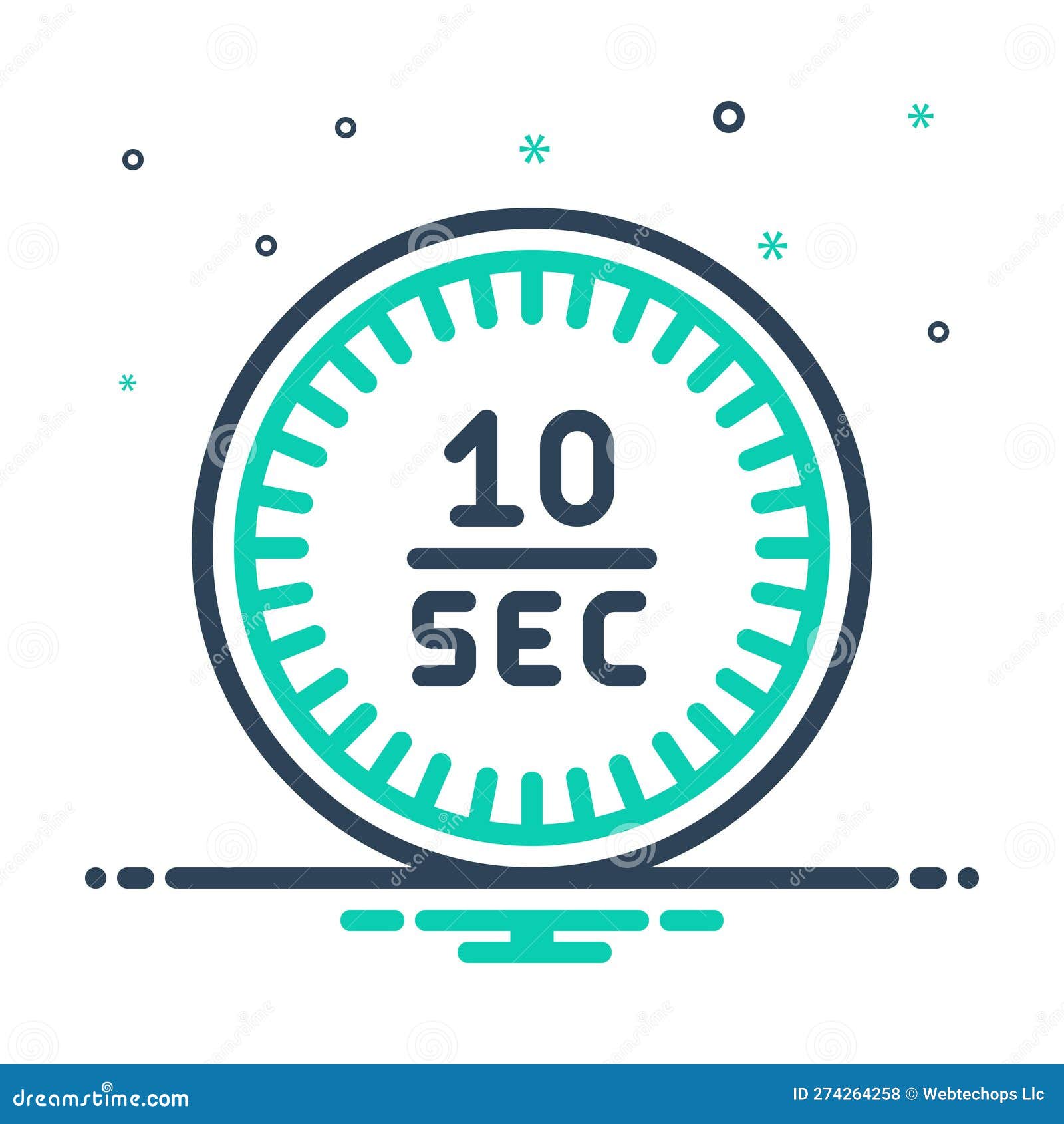 45 Seconds Timer, Stopwatch Or Countdown Icon. Time Measure. Chronometr ...