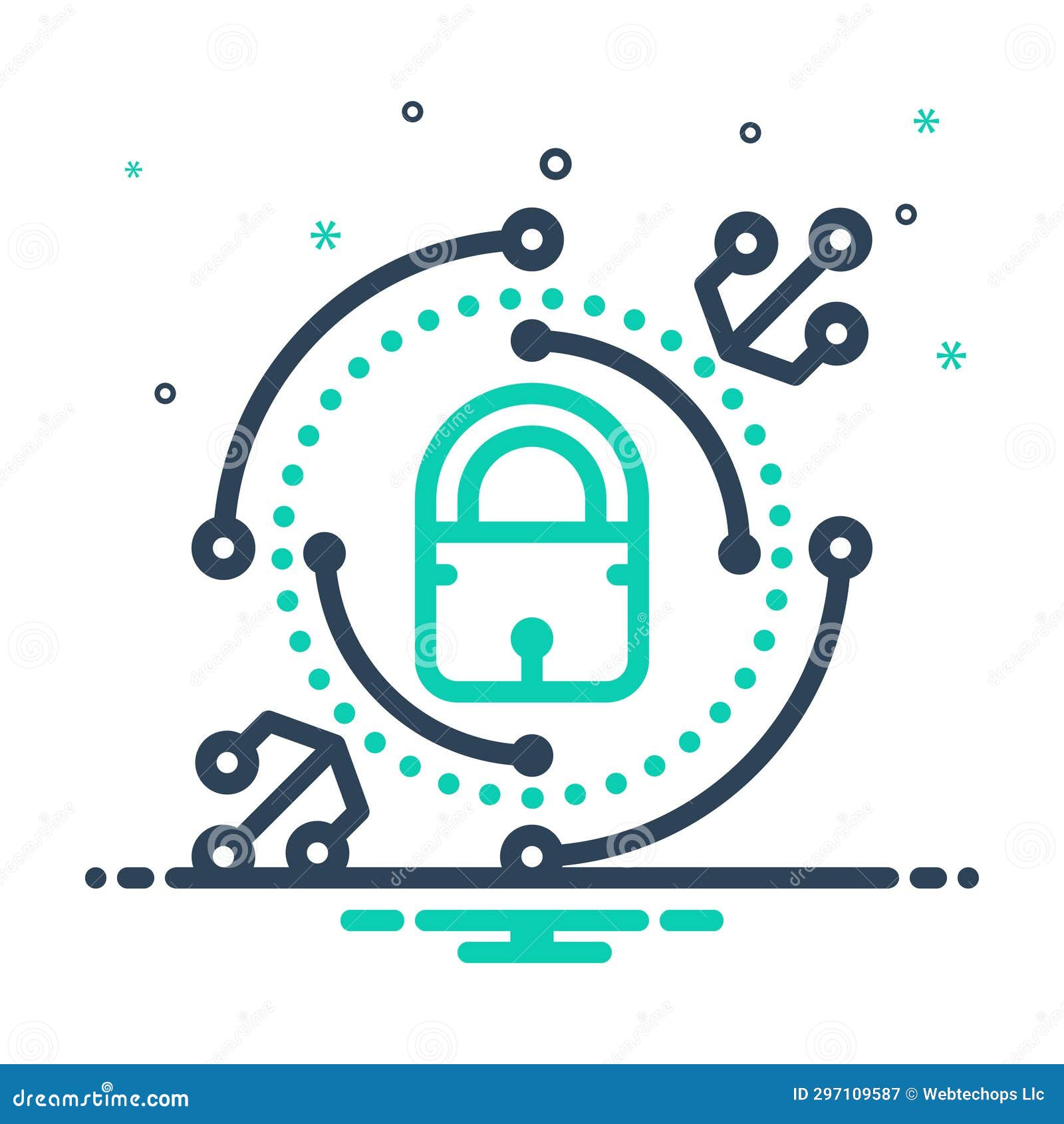Mix Icon for Secure Connection, Secure and Security Stock Illustration ...