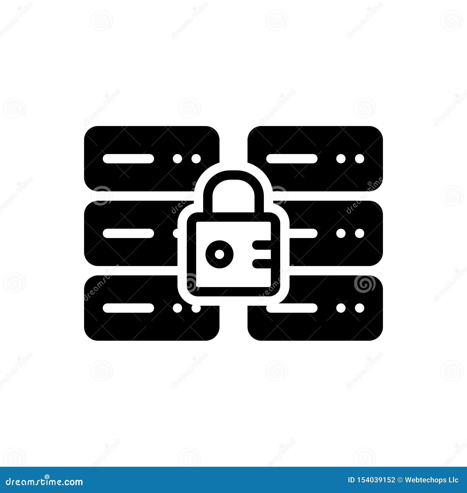Black Solid Icon for Secure Database, Password and Security Stock ...