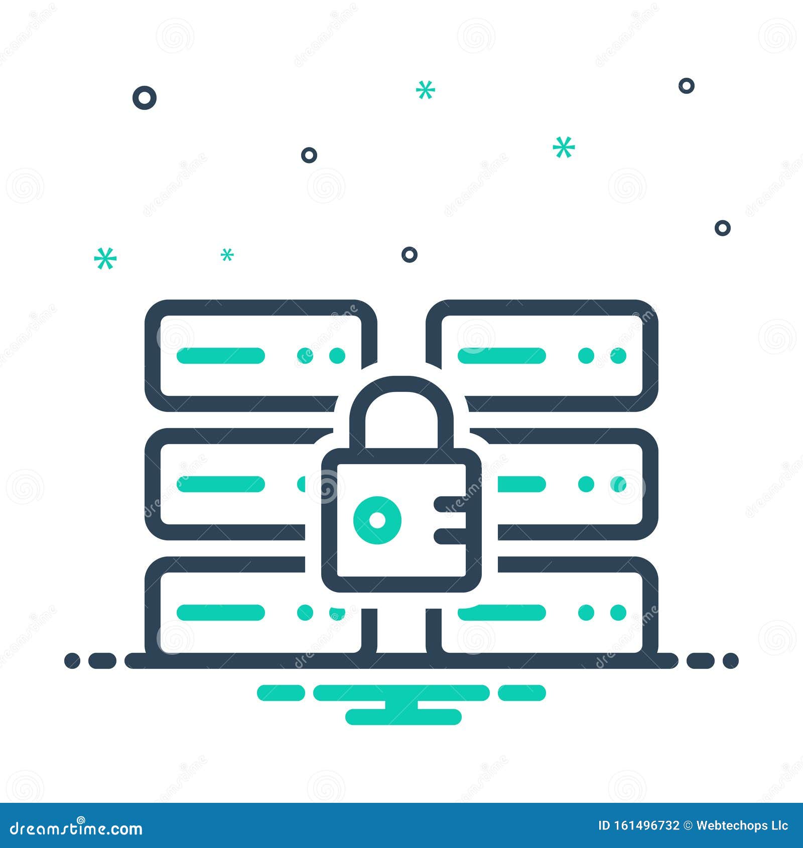 Mix Icon for Secure Database, Password and Security Stock Vector ...