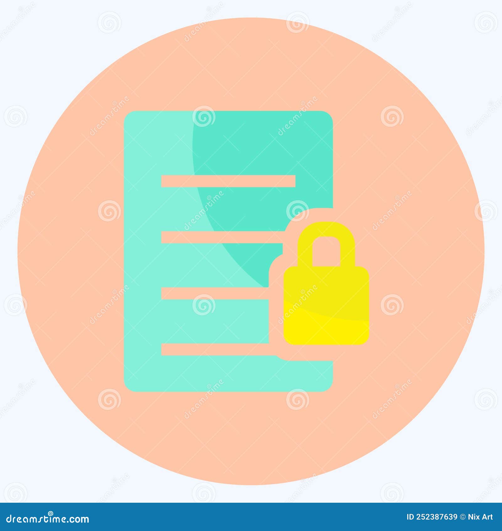 Icon Secure Document. Suitable for User Interface Symbol. Flat Style ...