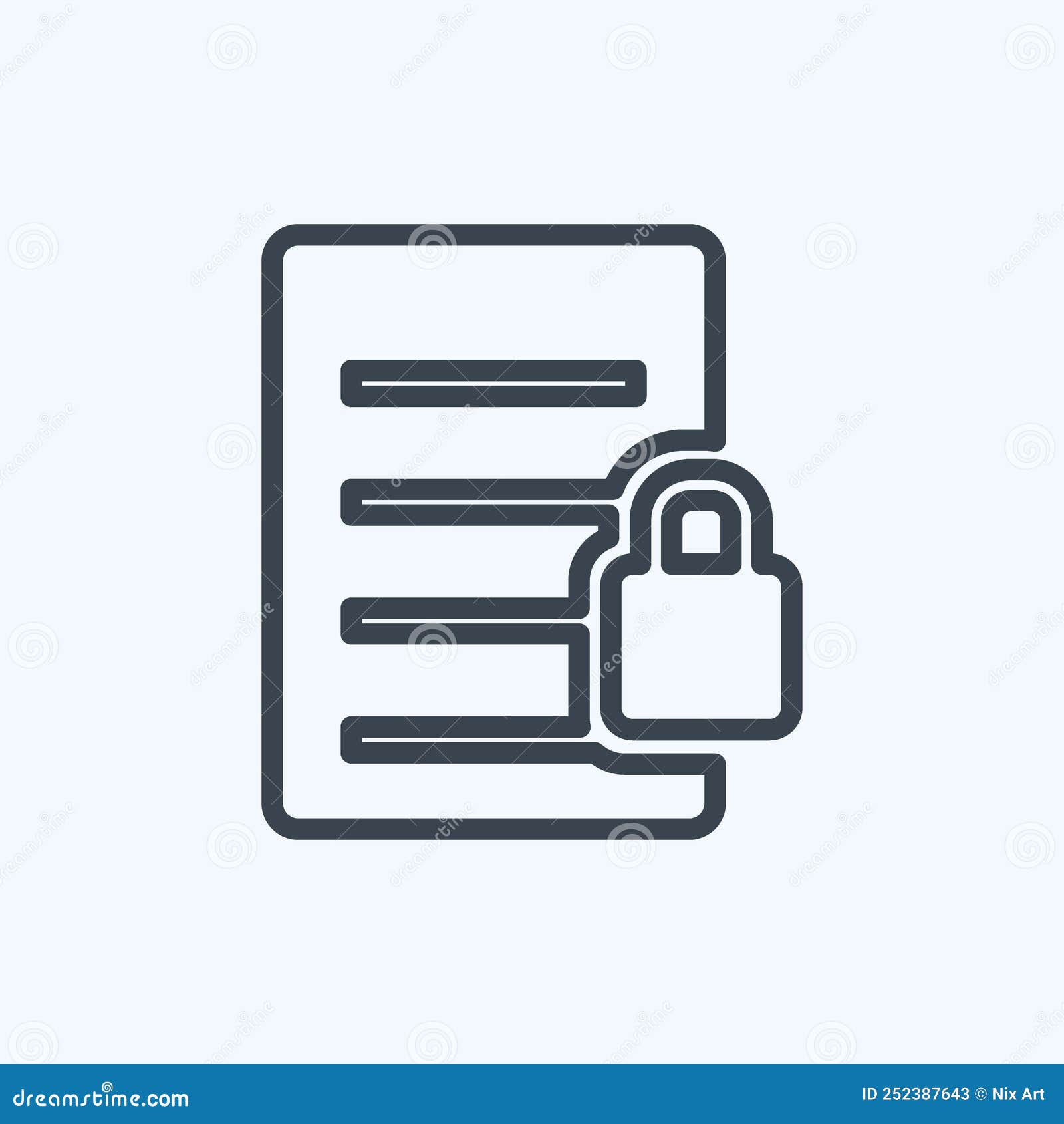 Icon Secure Document. Suitable for User Interface Symbol. Line Style ...