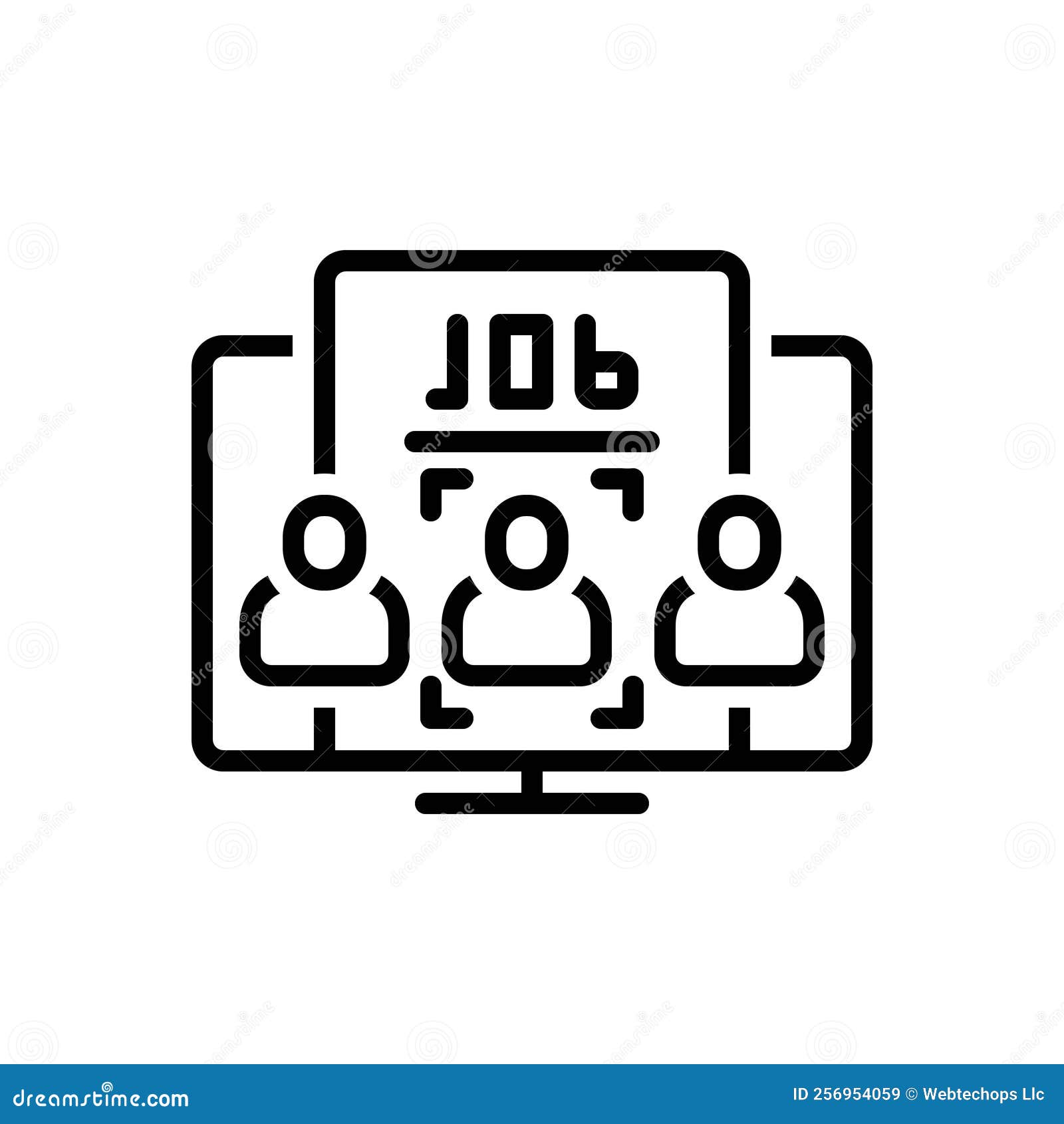 Job Seeker Icon Of 3 Types Color, Black And White, Outline. Isolated ...