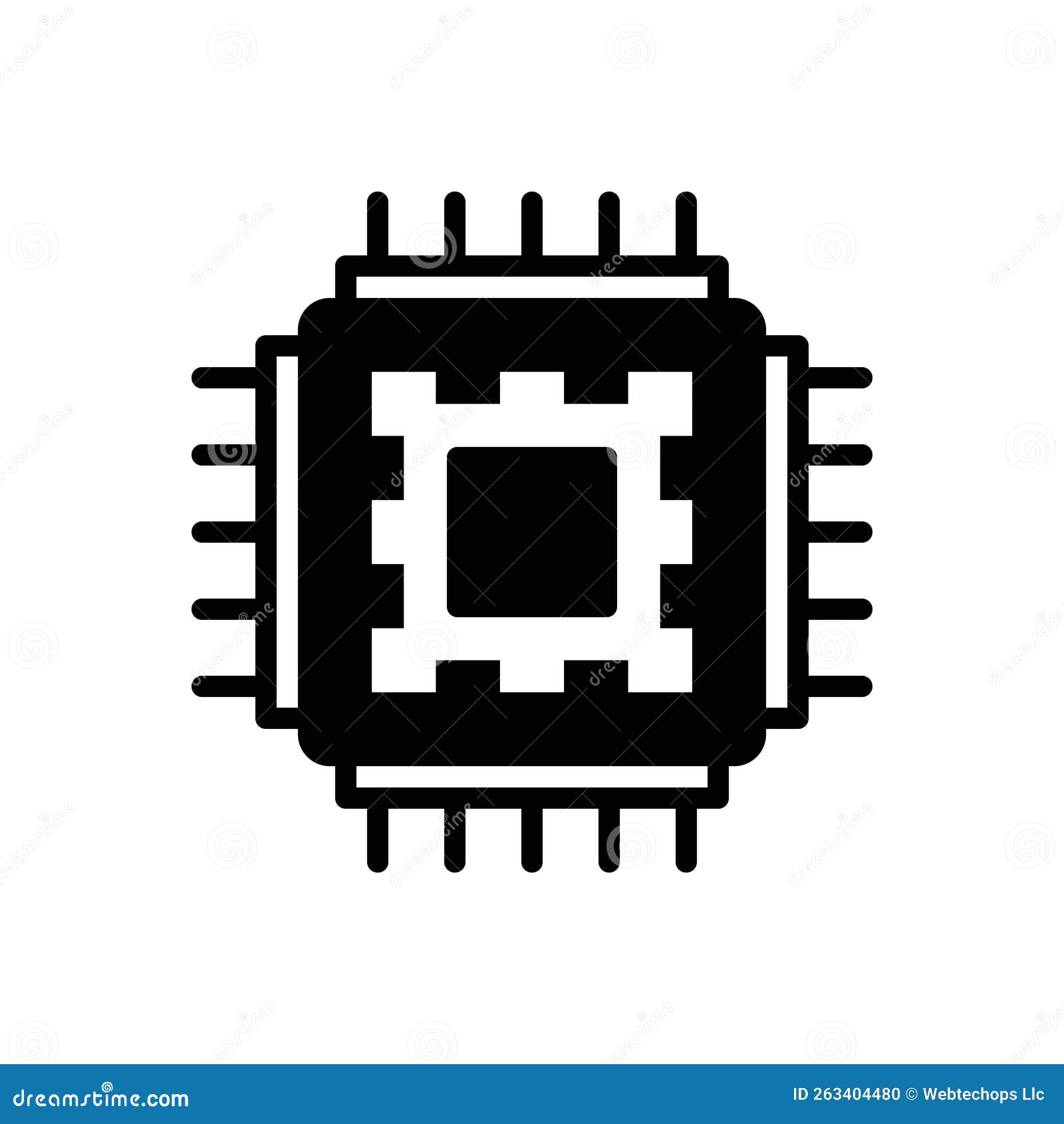 Semiconductor Or CPU Processor. AI Chip Background On Technology Blue ...