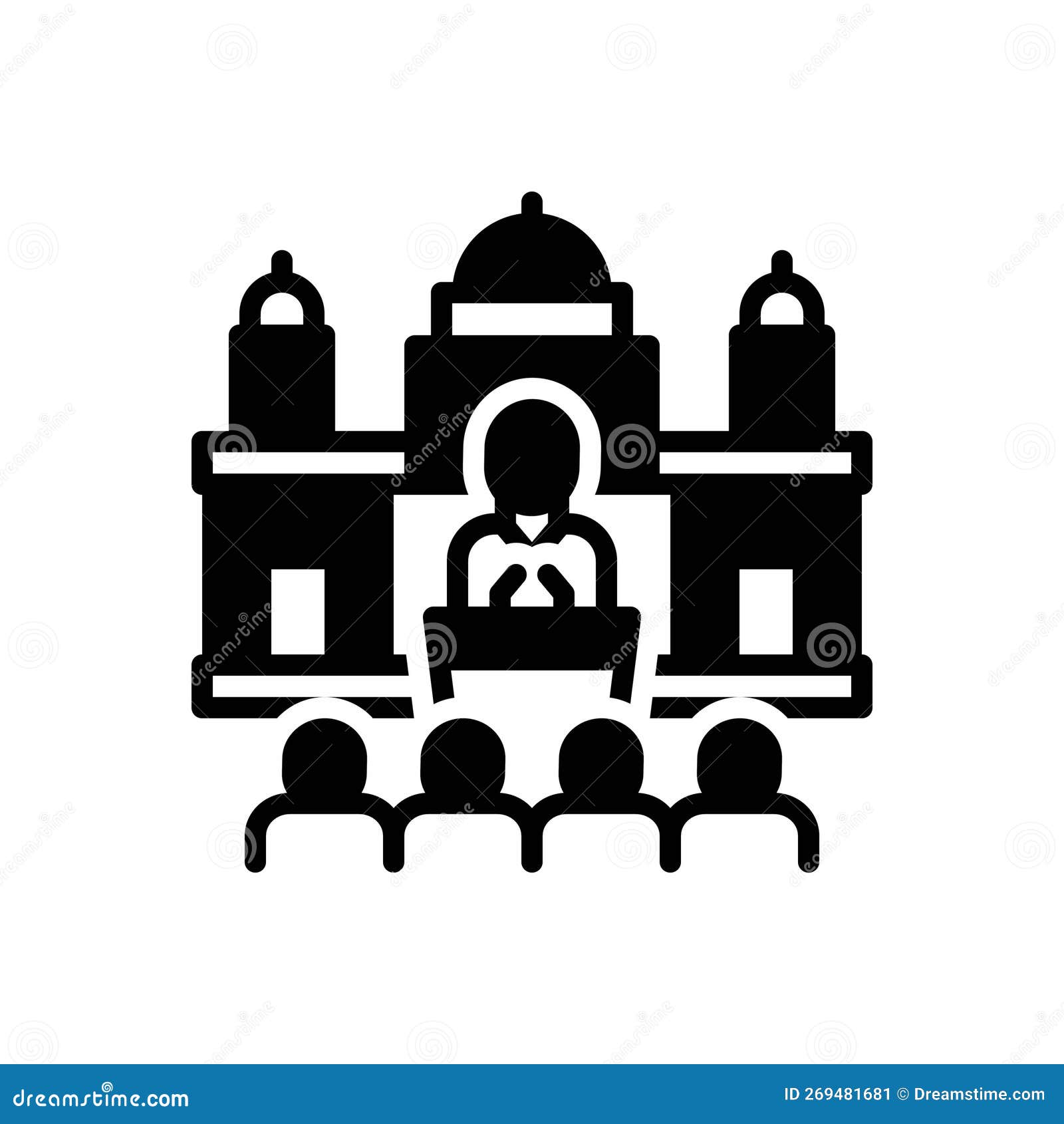 Black Solid Icon for Senate, Assembly and Conference Stock Vector ...