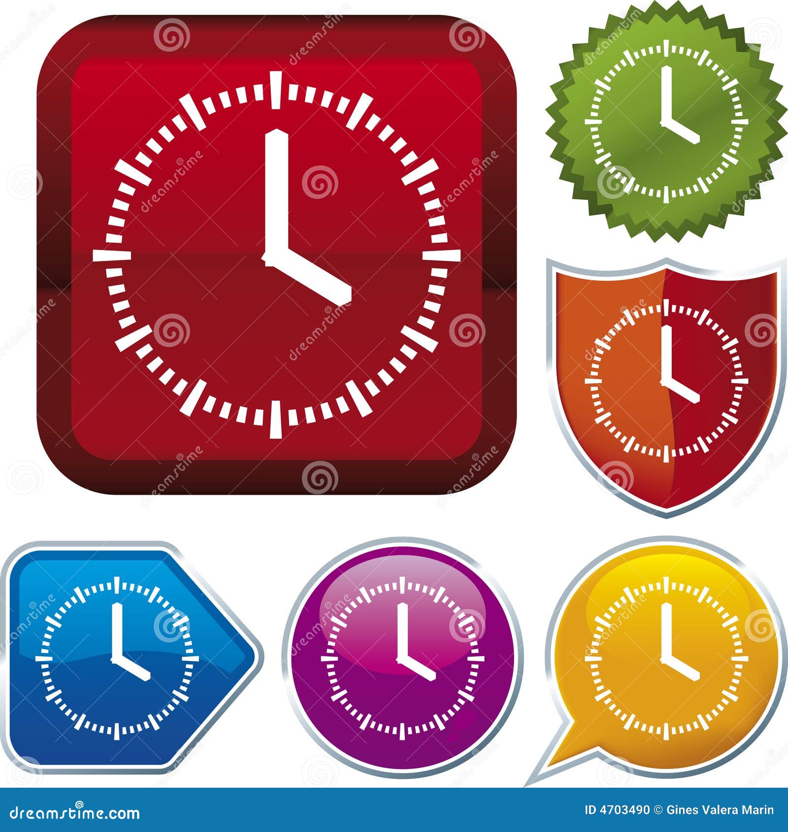 Icon series: clock stock vector. Illustration of orange - 4703490