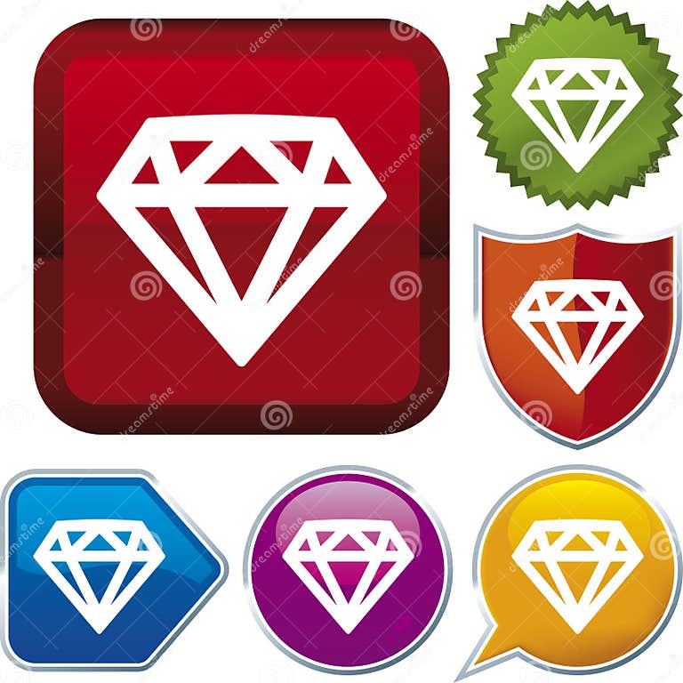 Icon series: diamond stock vector. Illustration of shiny - 4286558