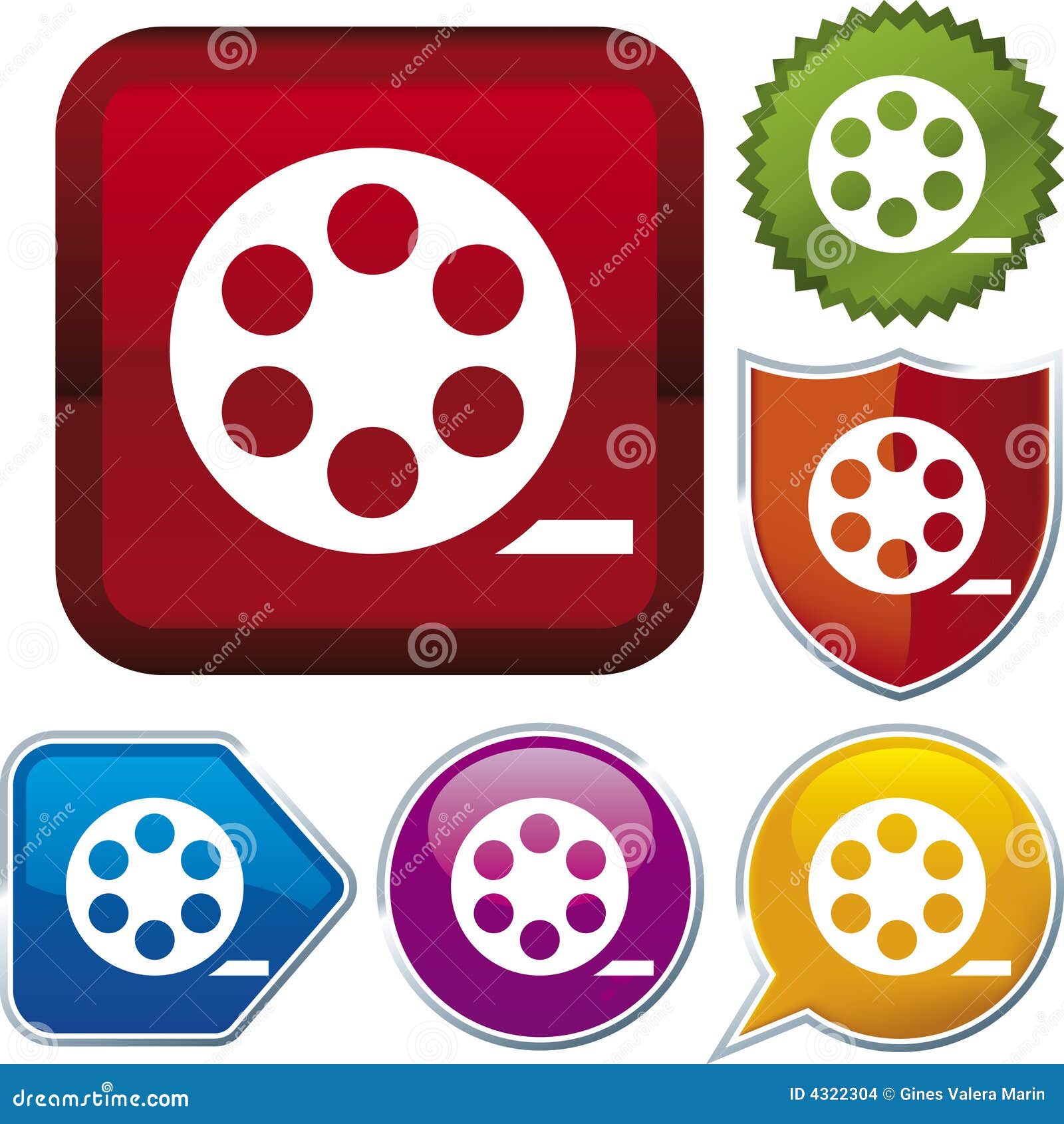 Icon series: movie stock vector. Illustration of vector - 4322304