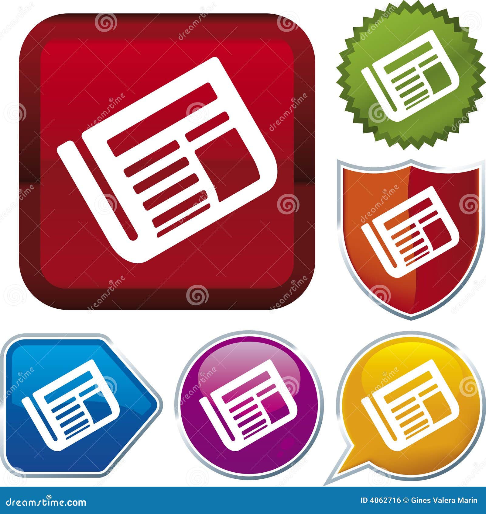 Icon Series: Newspaper (vector) Stock Vector - Illustration of push ...