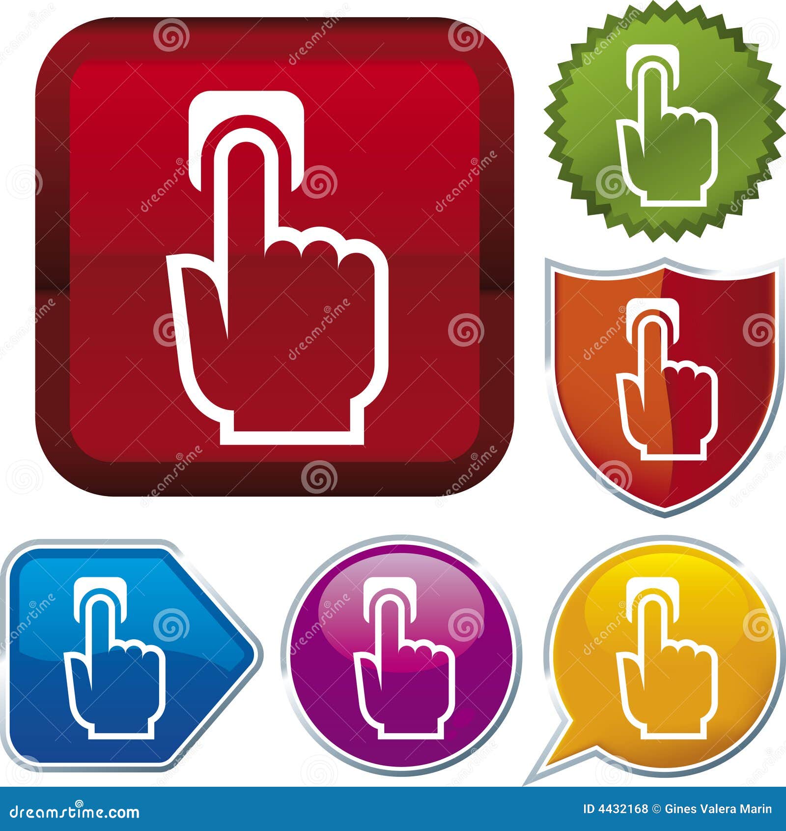 Icon series: push hand stock vector. Illustration of geometric - 4432168