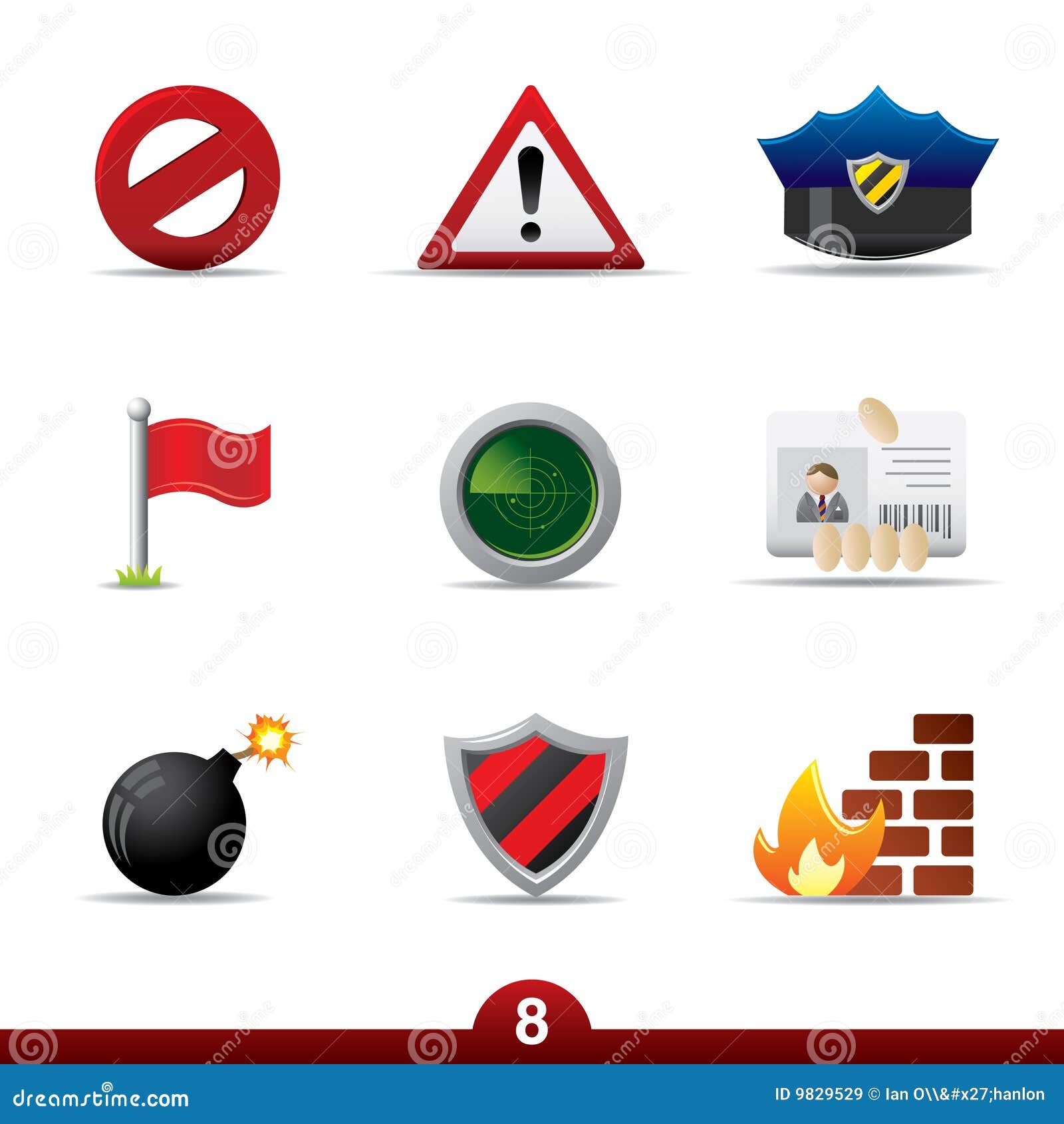 Icon series - safey stock vector. Illustration of warning - 9829529