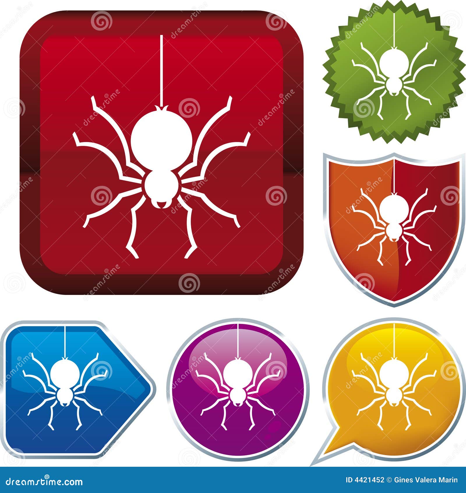 Icon series: spider stock vector. Illustration of white - 4421452