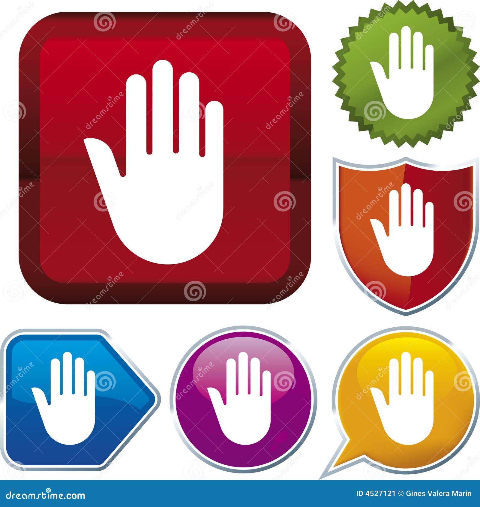 Icon series: stop hand stock vector. Illustration of silhouette - 4527121