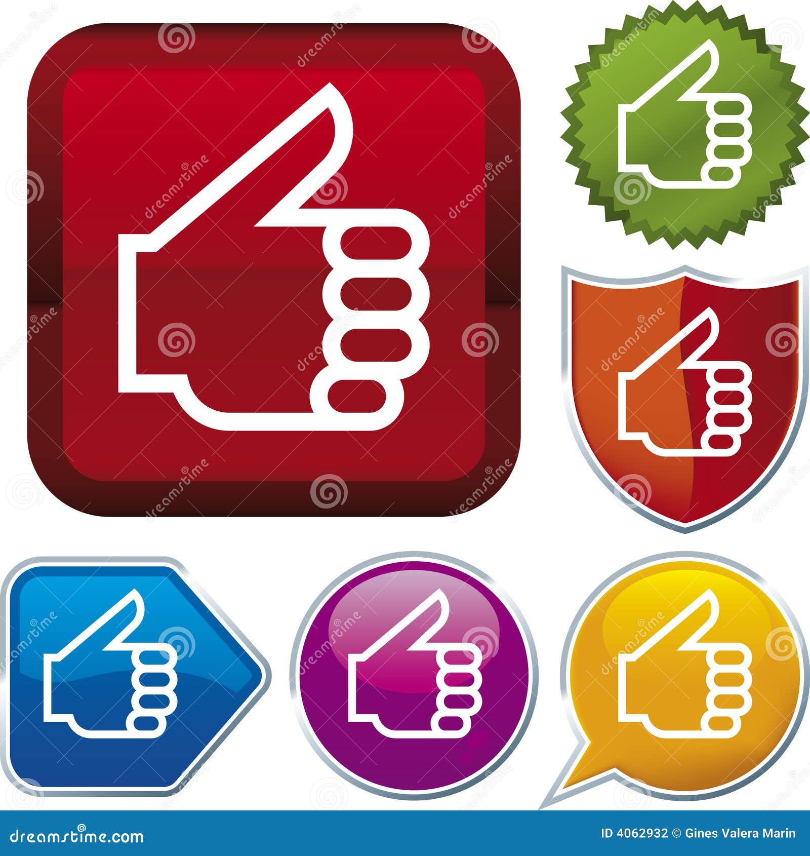 Icon Series: Tumbs Up (vector) Stock Vector - Illustration of button ...