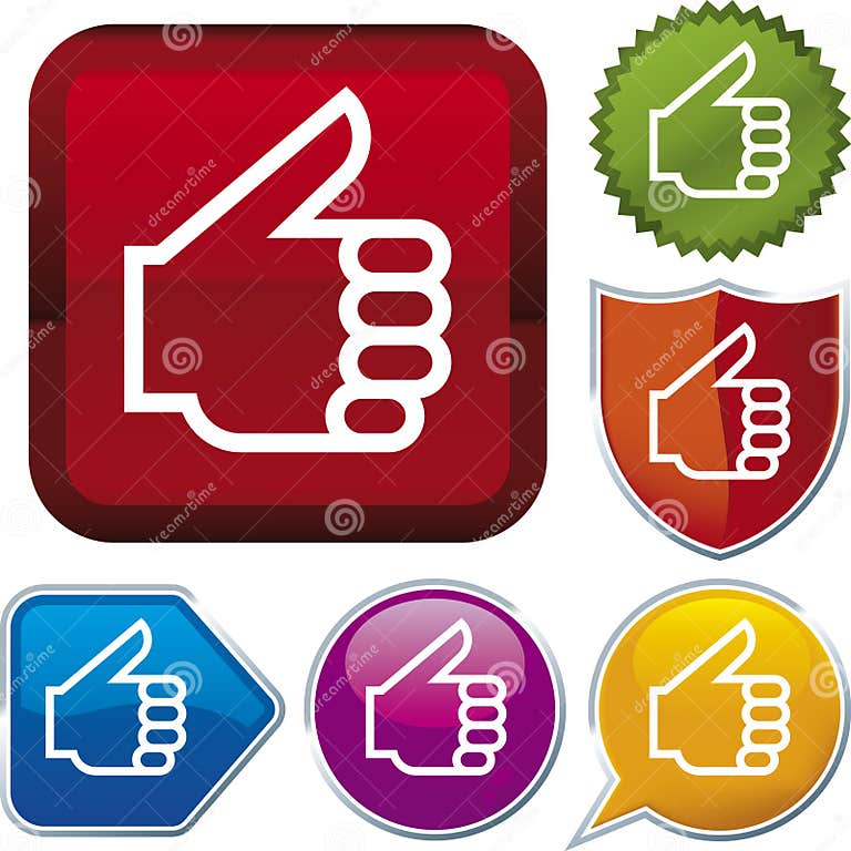 Icon Series: Tumbs Up (vector) Stock Vector - Illustration of button ...