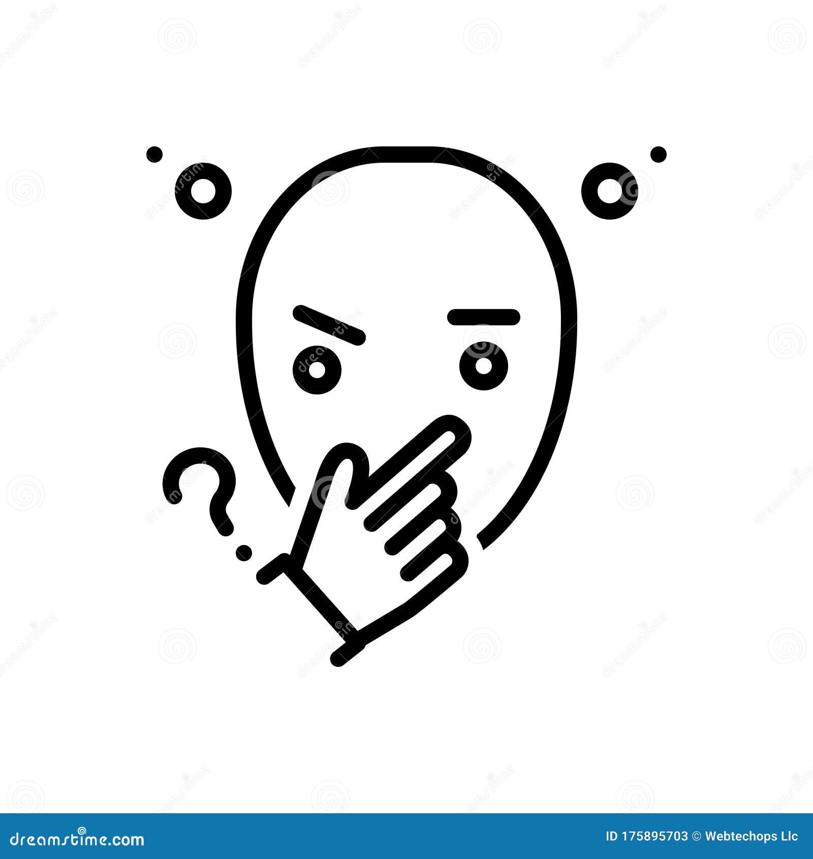 Black Line Icon for Seriously, Gravely and Thoughtfully Stock ...