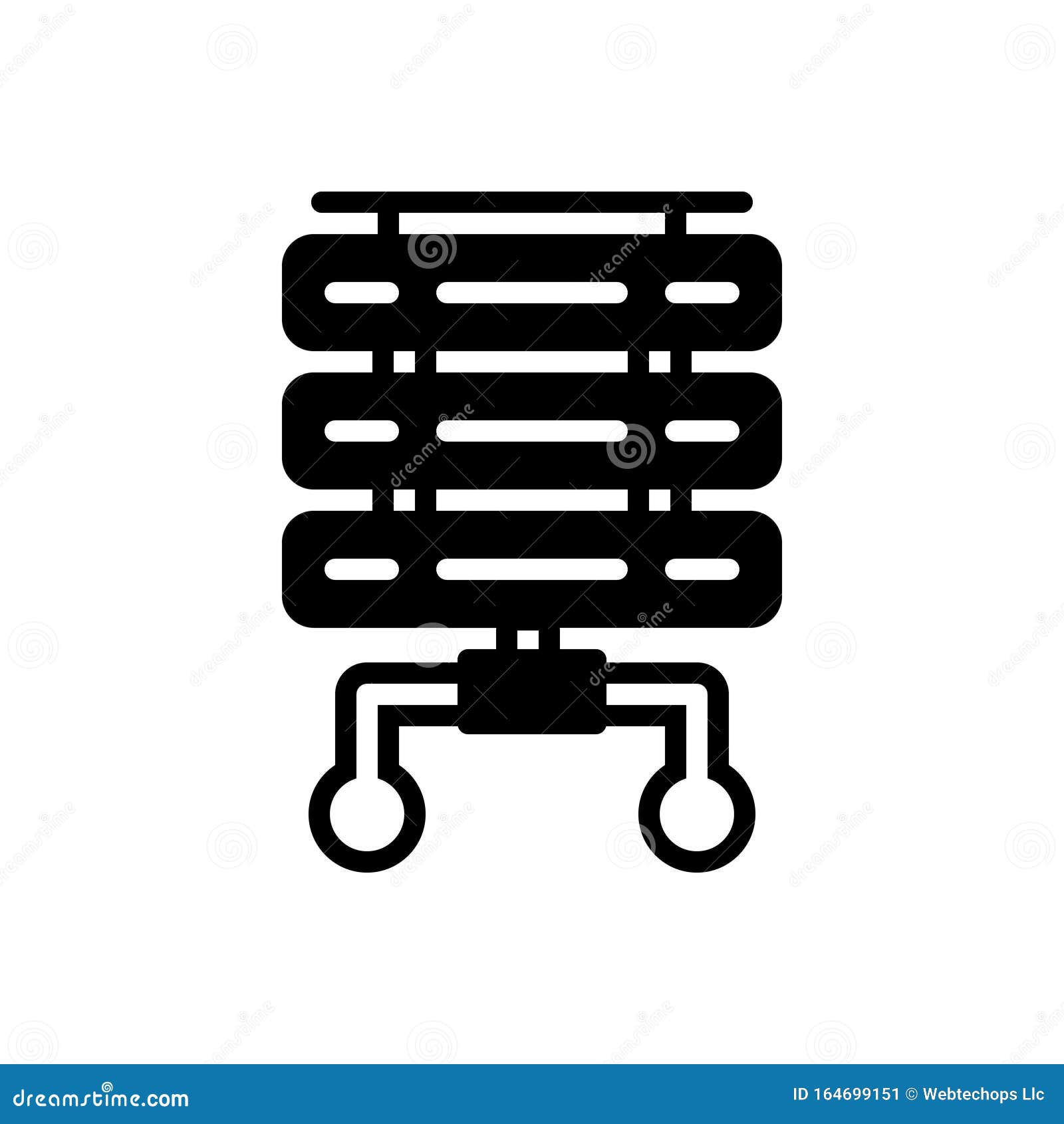 Black Solid Icon for Server, Rackmount and Server Stock Vector ...