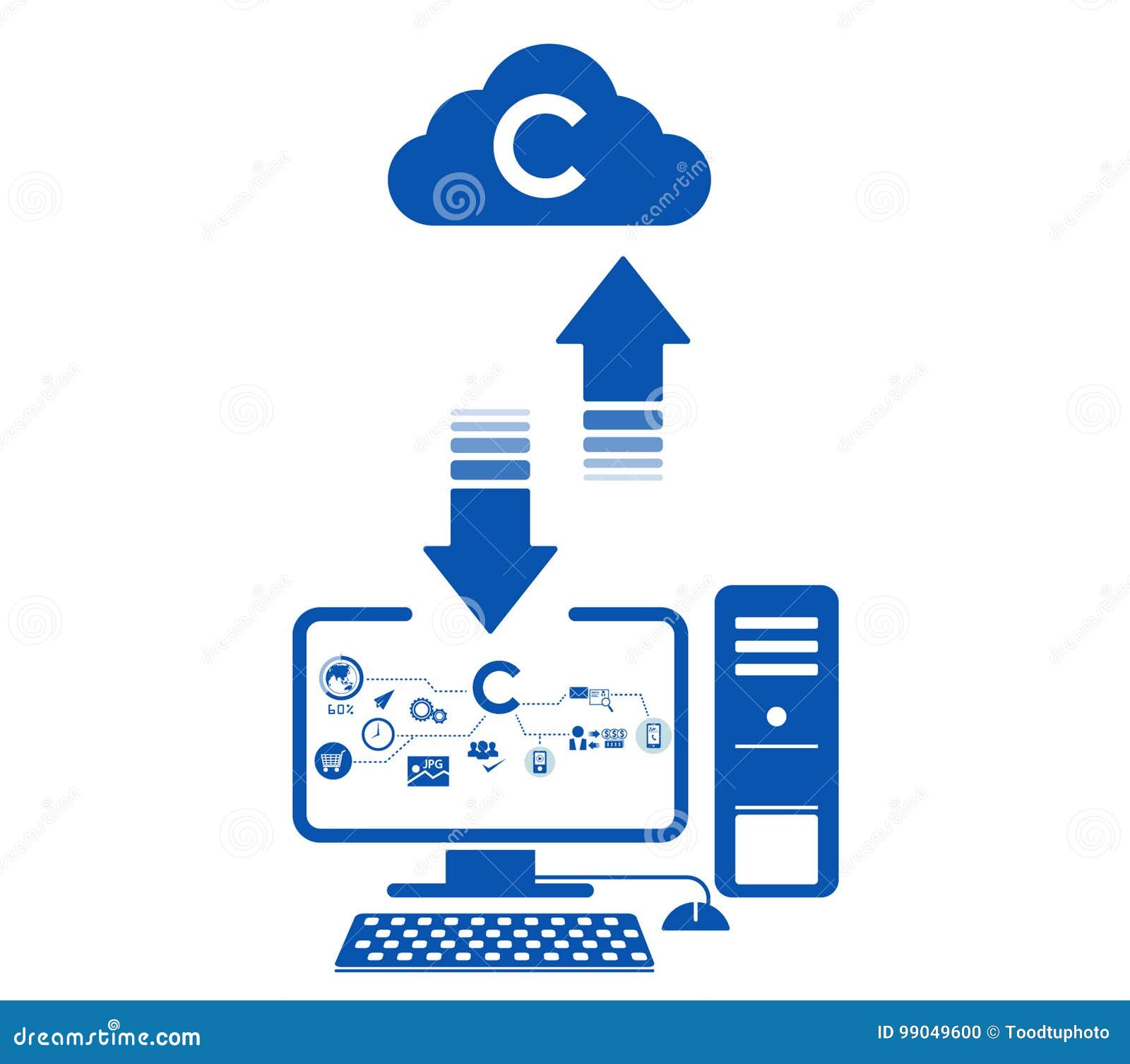 Icon,service Technology Cloud System and Transfer Data Other on Stock ...