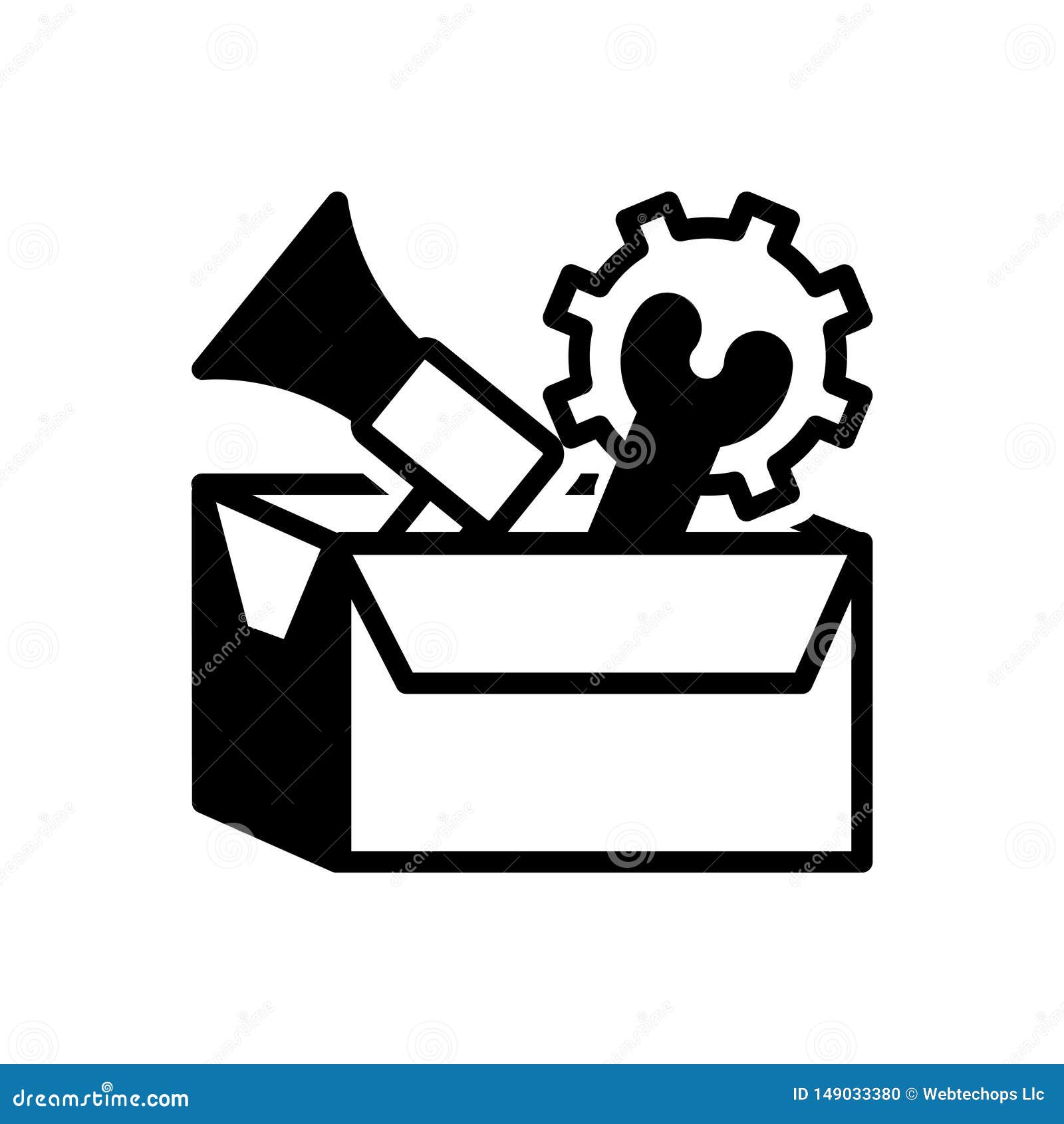Black Solid Icon for Services Package, Distribution and Shipping Stock ...