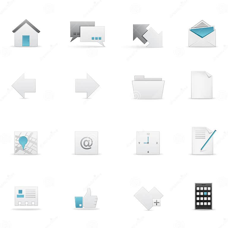 Icon set stock vector. Illustration of phone, sheet, chat - 20973671