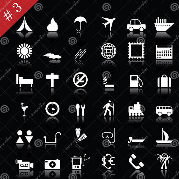 Icon set #3 stock vector. Illustration of home, flight - 9694348