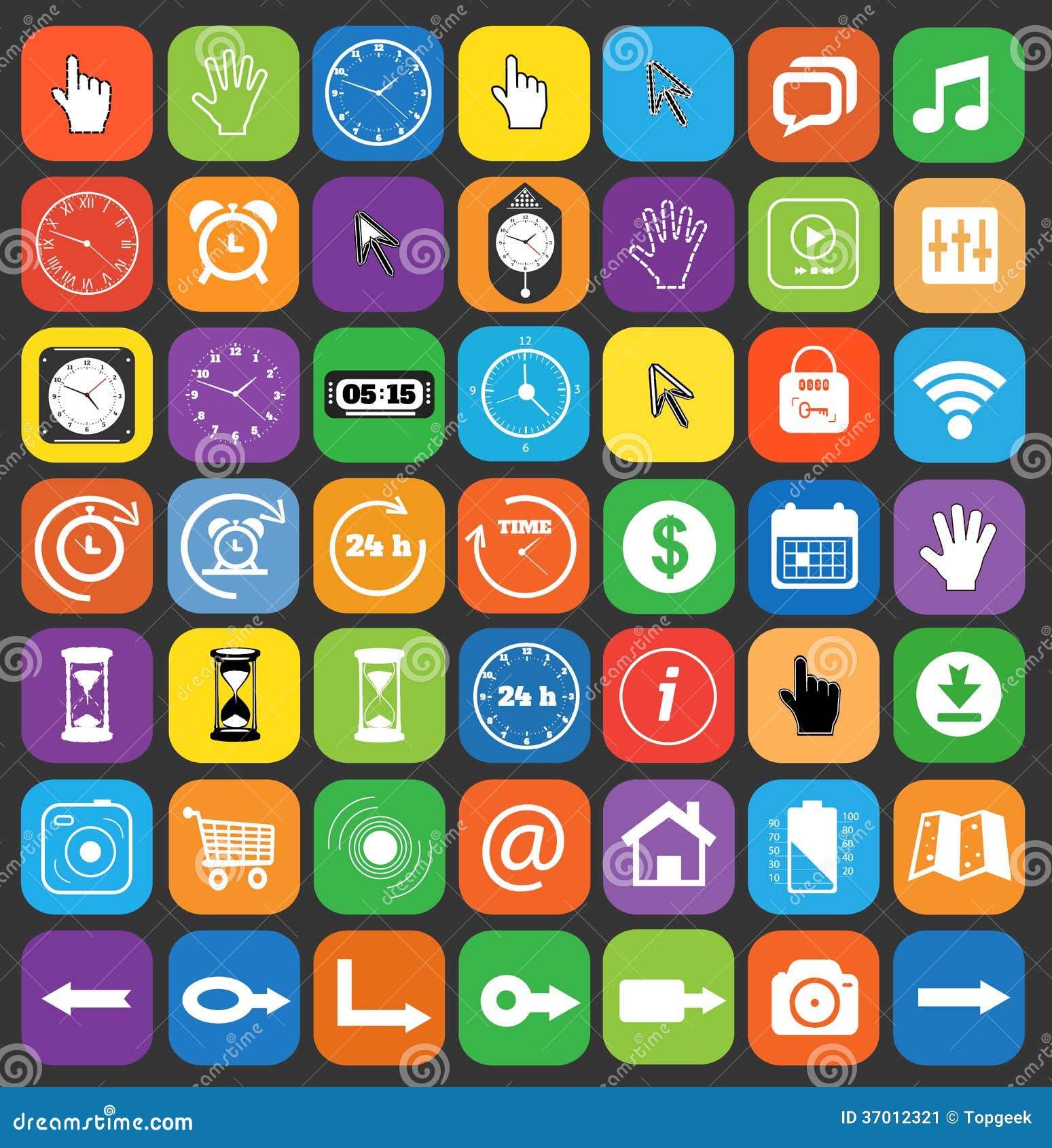 Icon set stock vector. Illustration of collection, graphic - 37012321