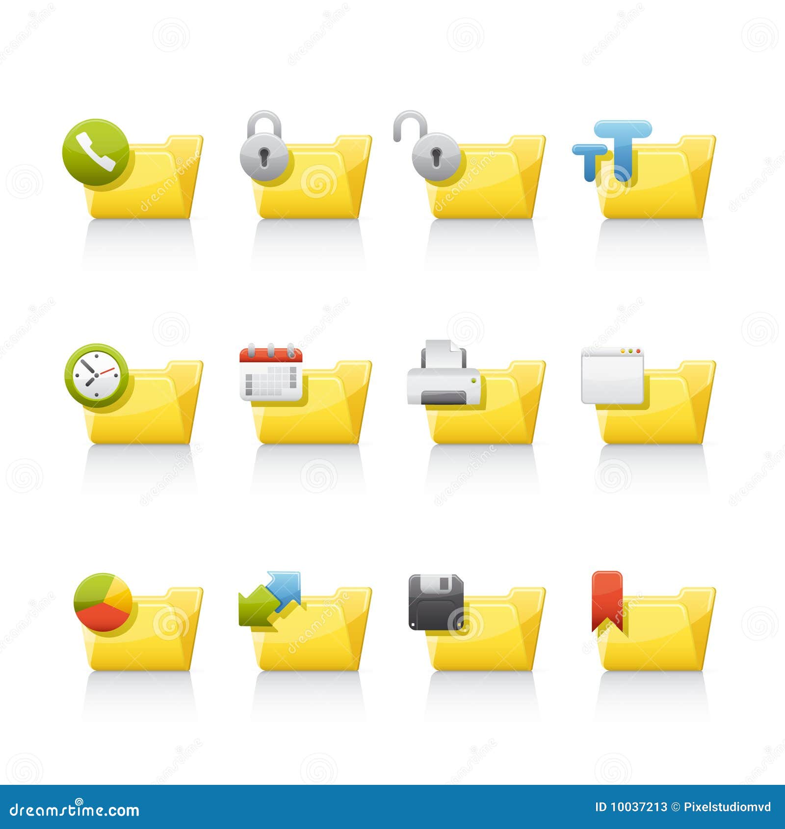 Icon Set - Aplication Folders Stock Illustration - Illustration of ...