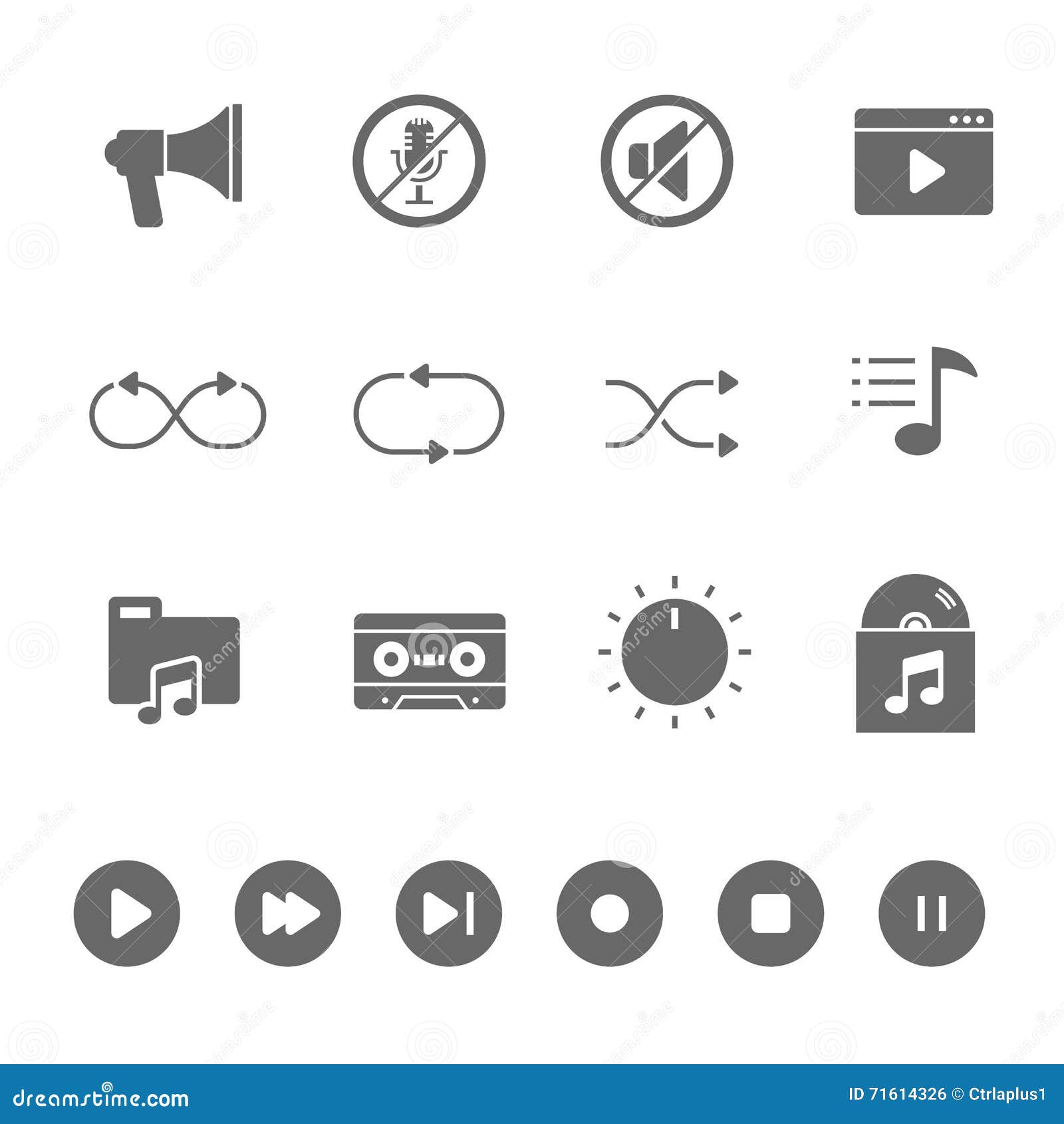 Icon Set - Audio Controller Stock Vector - Illustration of information ...