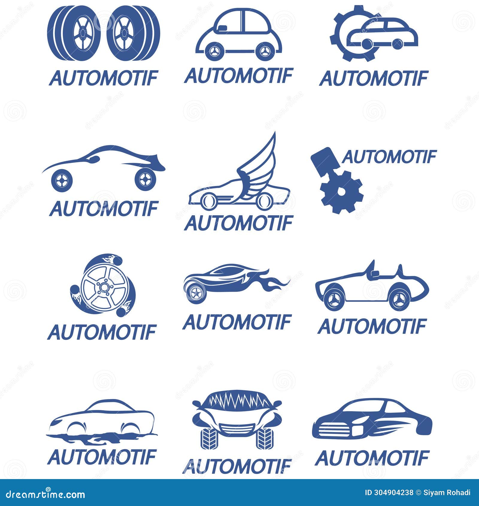 Icon Set Automotif Car Logo Vector Stock Illustration - Illustration of ...