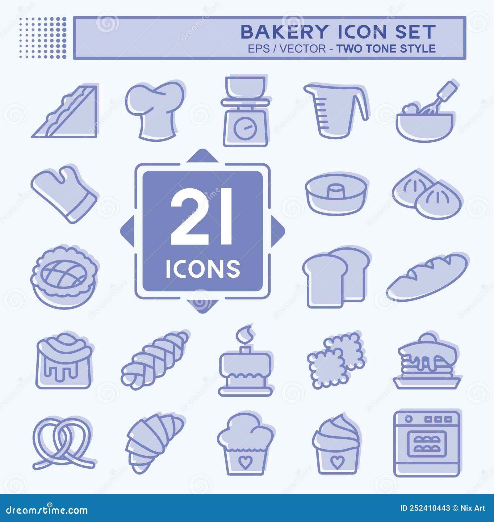 Icon Set Bakery. Suitable for Bakery Symbol. Two Tone Style. Simple ...