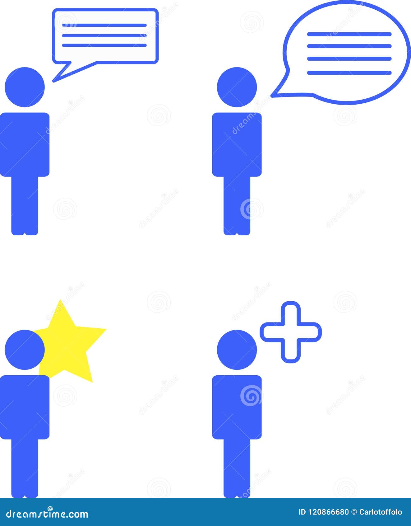 Icon Set - Blue Man - Vector Stock Vector - Illustration of speech ...