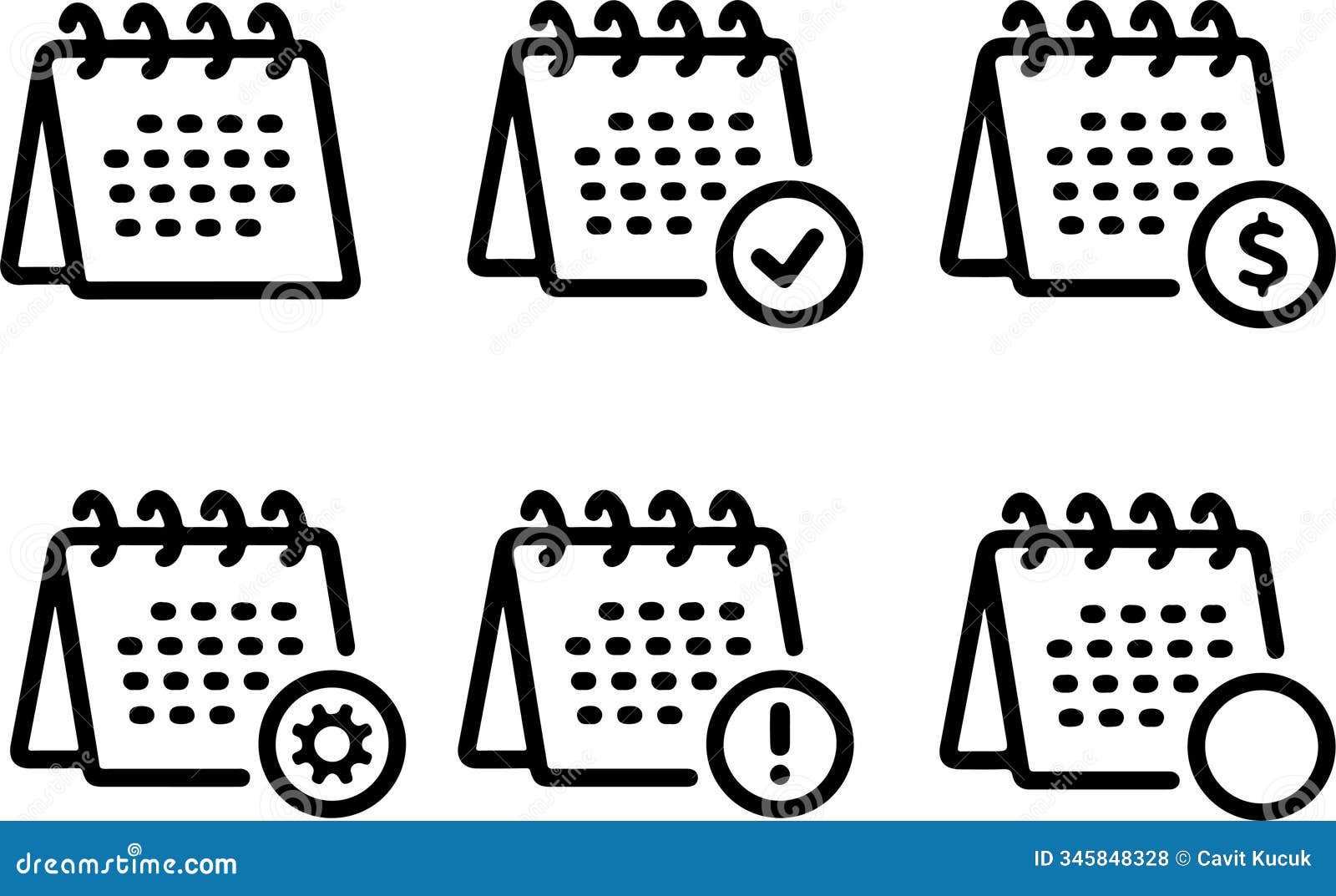 Icon Set of Calendar, Time, Planning, Schedule, Plan for Future. Stock ...