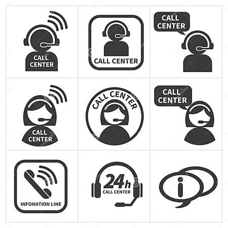 Icon set call center. stock vector. Illustration of icon - 44325161