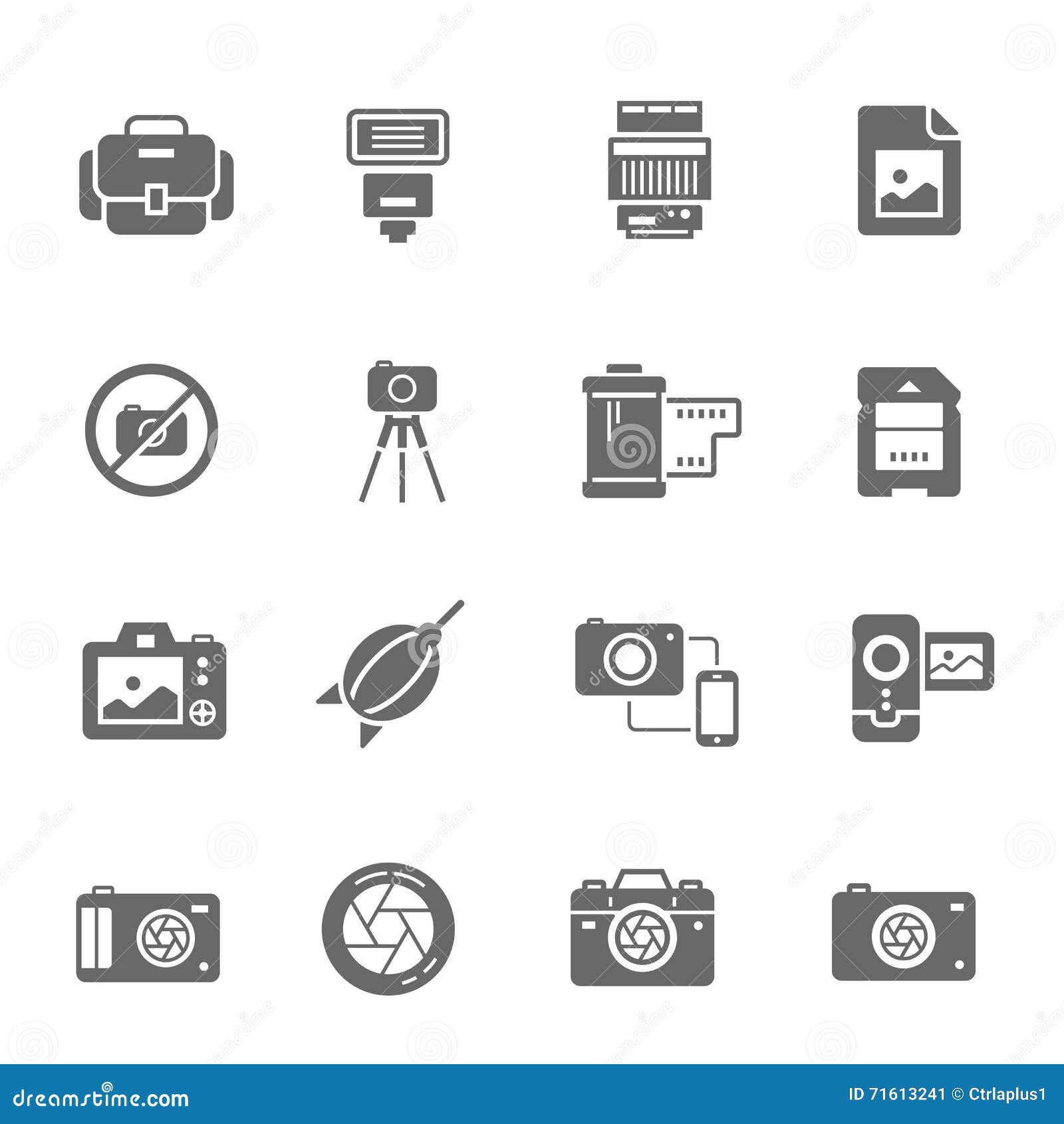 Icon Set - Camera and Accessory Stock Vector - Illustration of light ...