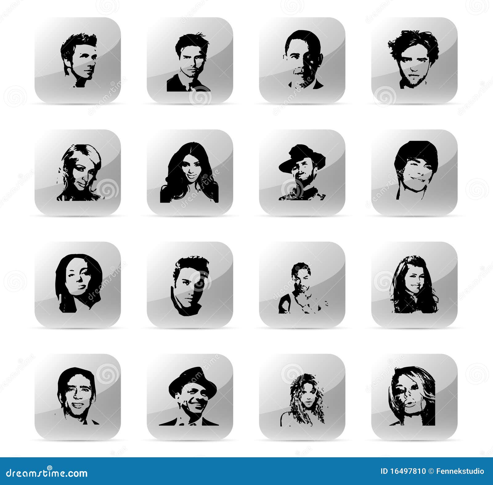 Icon set celebrity 1 editorial image. Illustration of facial - 16497810