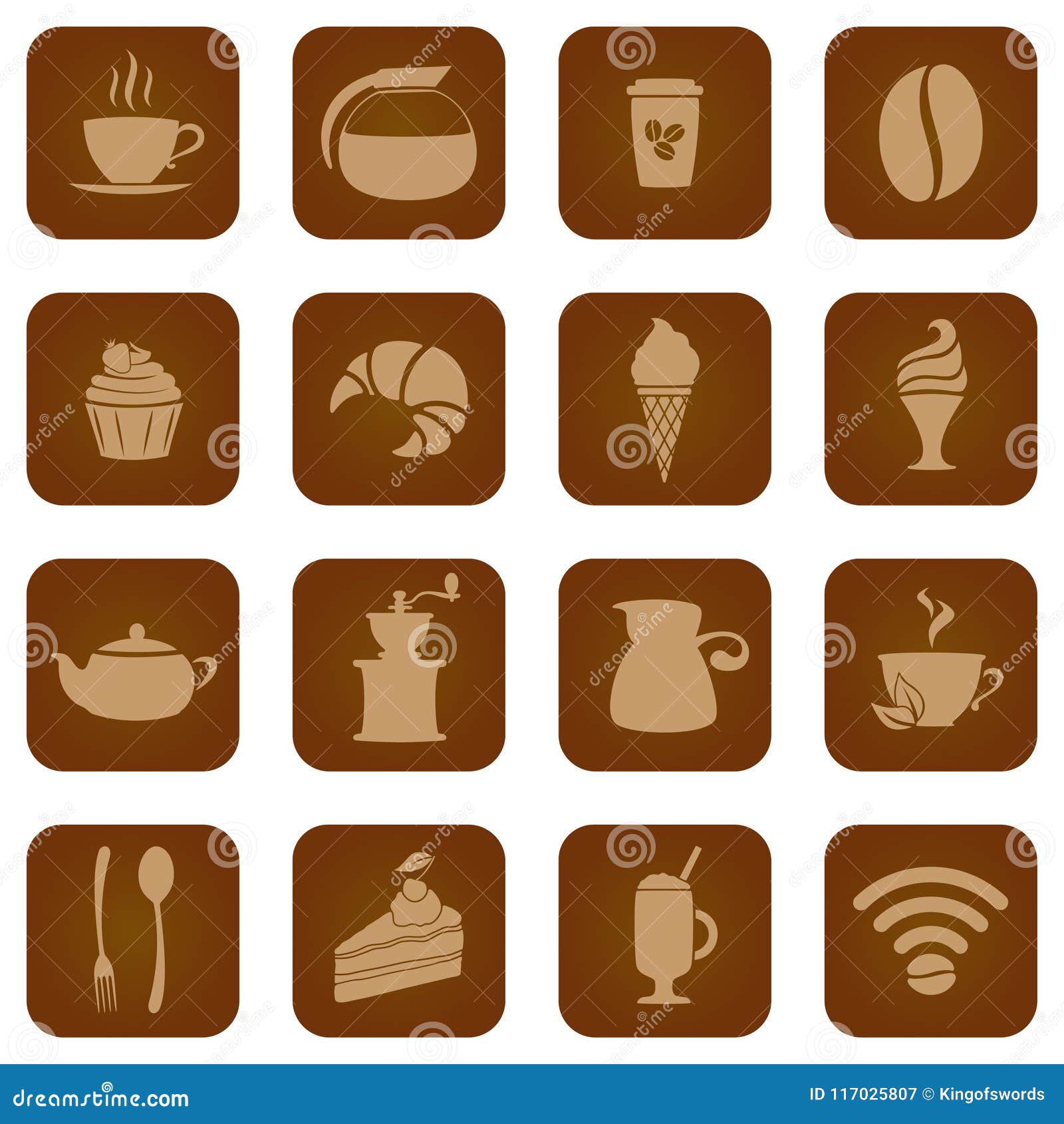 Icon Set of Coffee House. Coffee Theme Icons Stock Vector ...