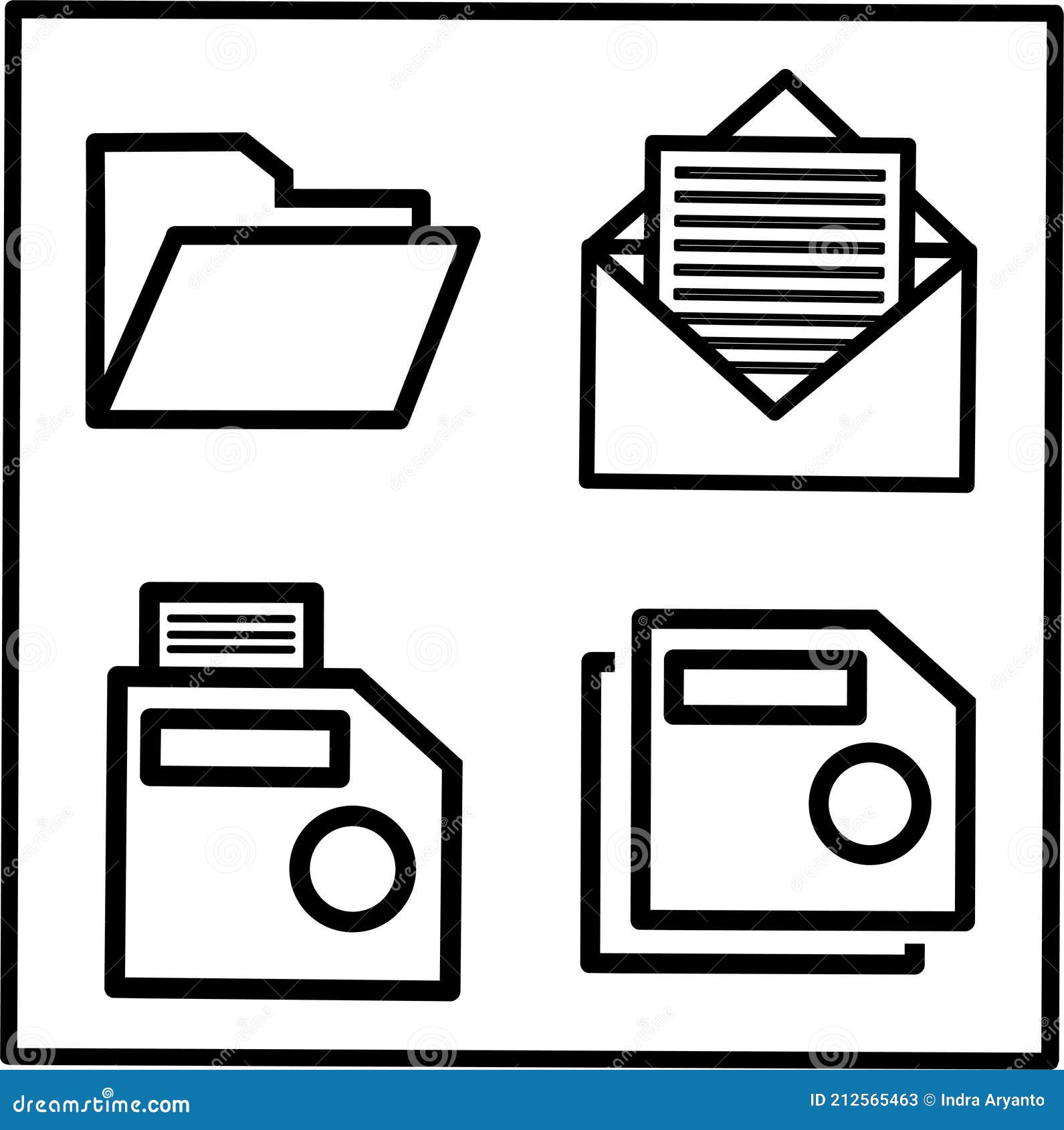 Icon Set in a Computer Program Stock Vector - Illustration of copy ...