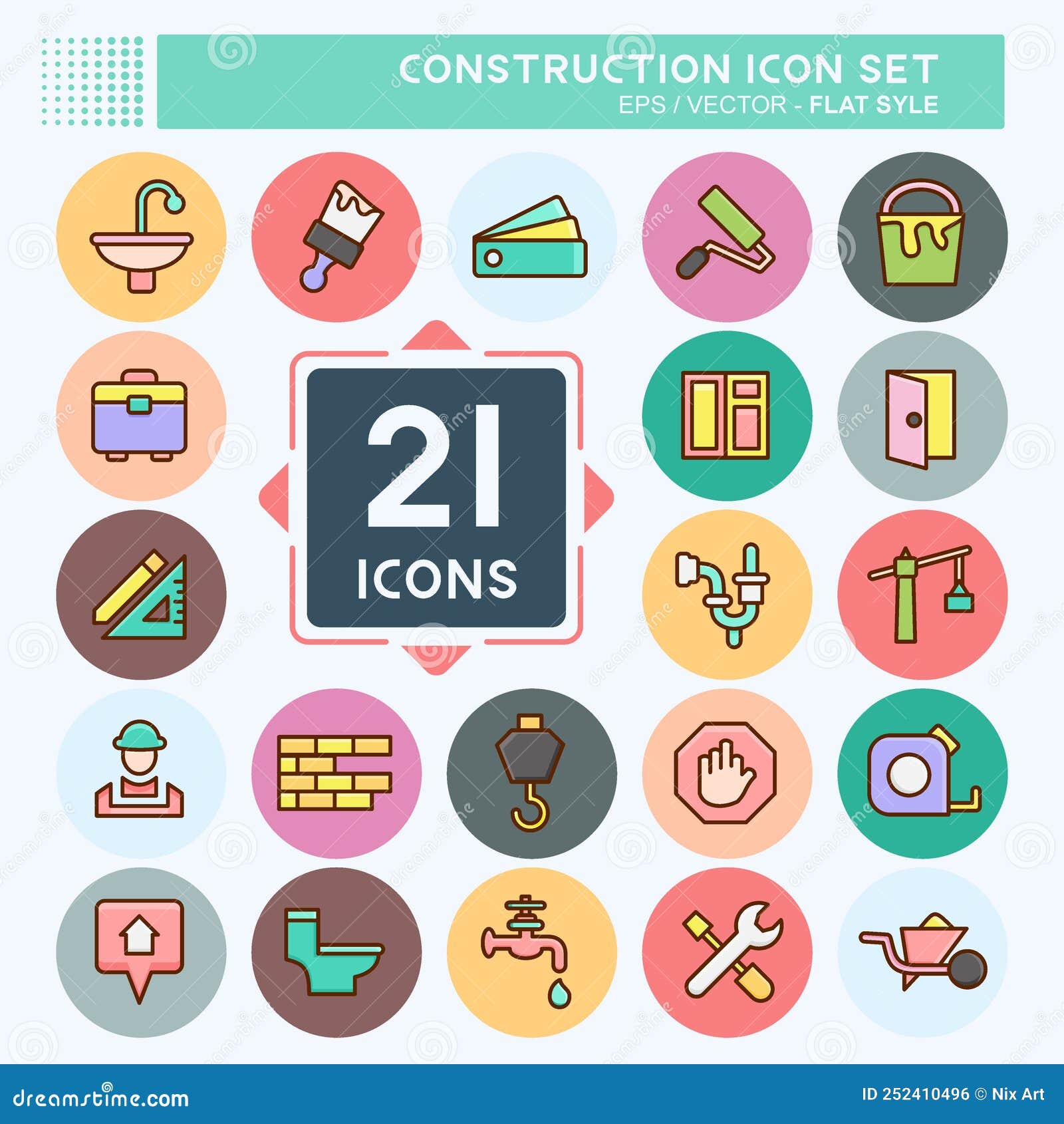 Icon Set Construction. Suitable for Building Symbol. Flat Style. Simple ...