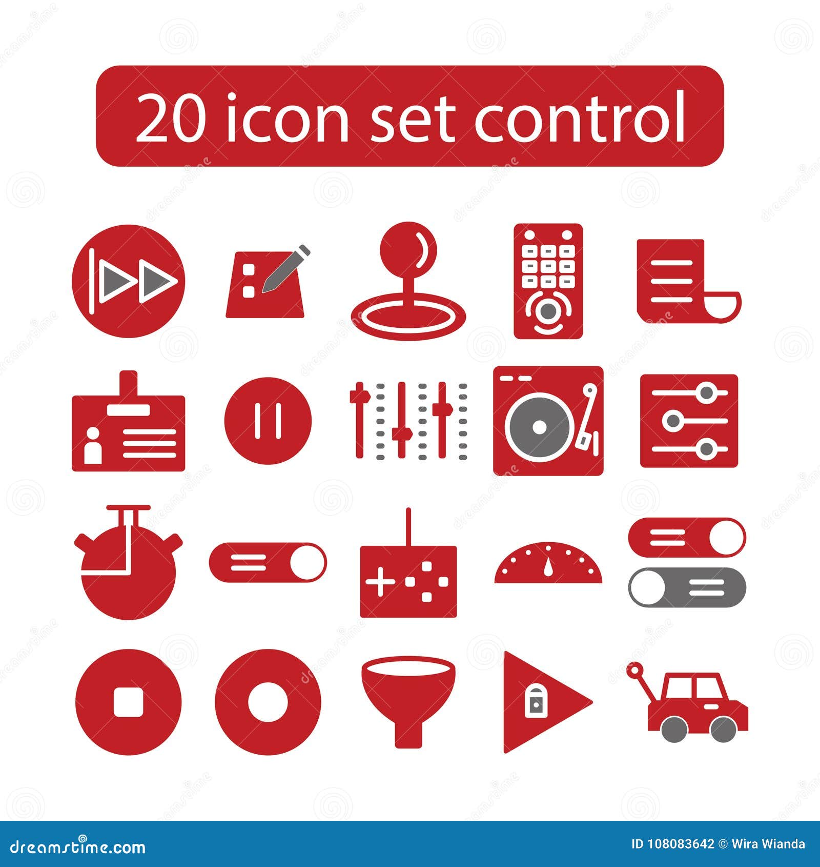 Icon set control design stock illustration. Illustration of audio ...