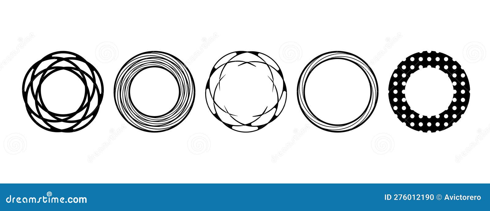 Icon Set of Decorative Circles Design Elements. Circle Logo Stock ...