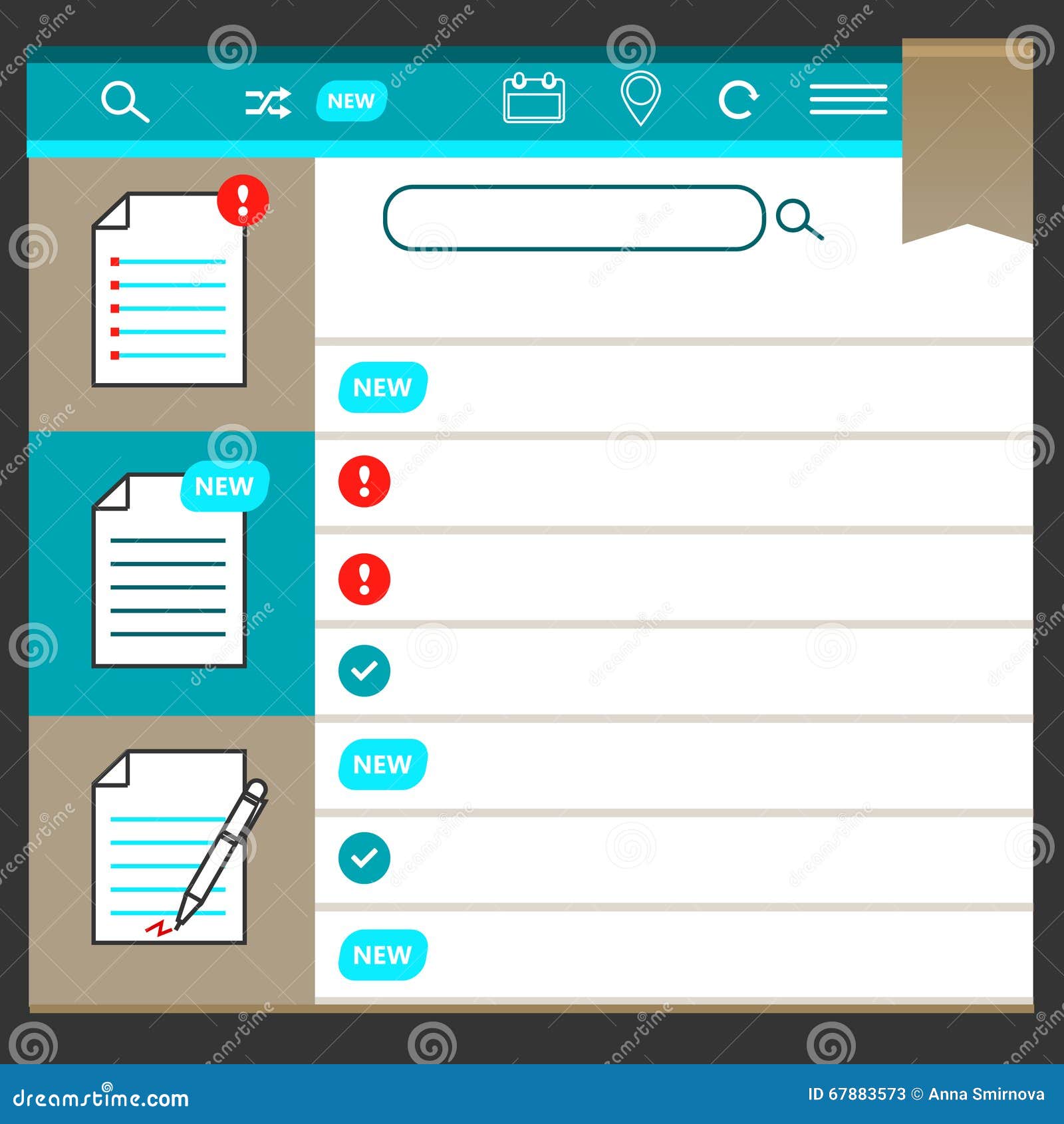 Icon Set, Design Sorter Documents Stock Illustration - Illustration of ...